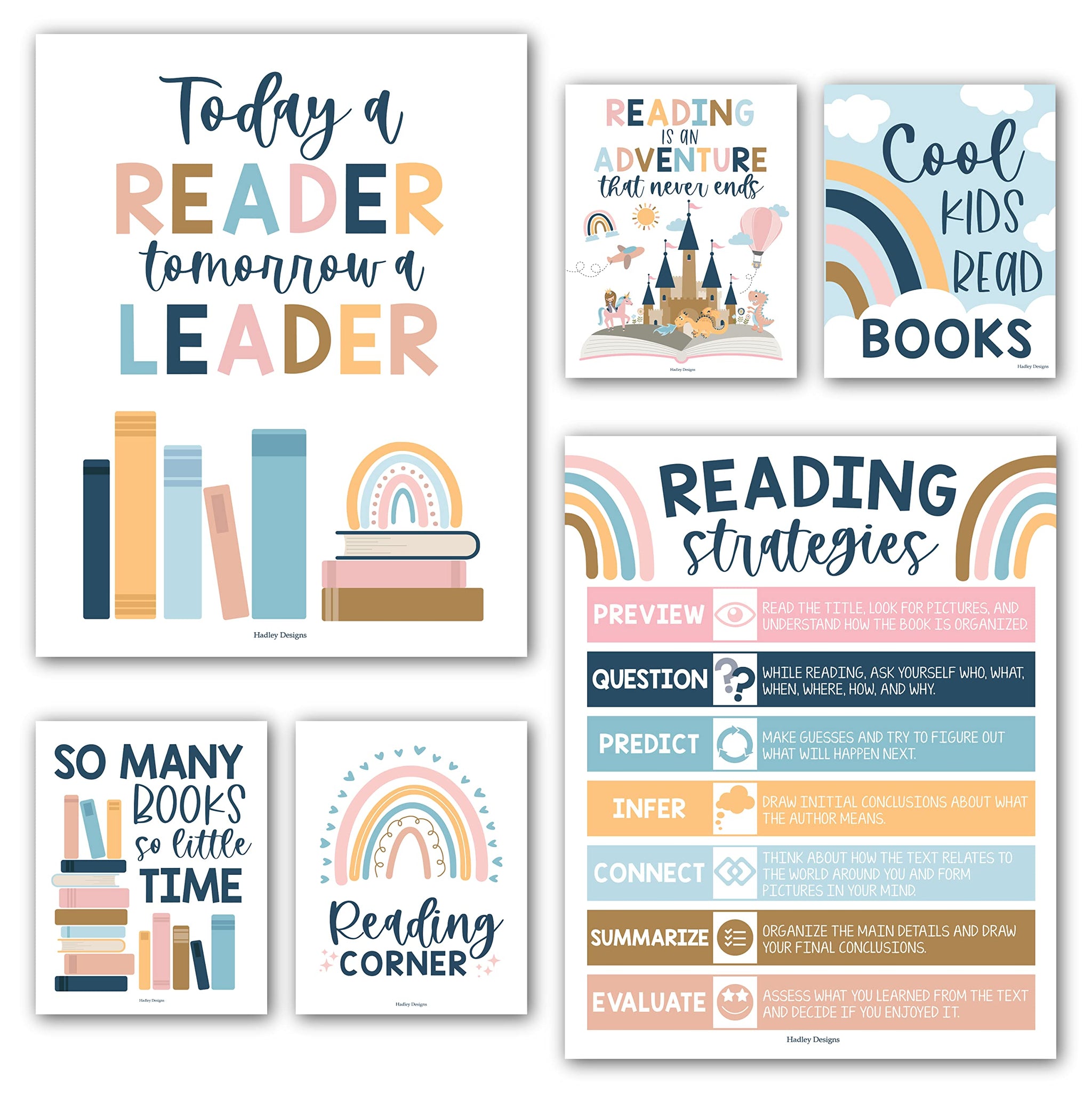 Hadley Designs Boho Reading Corner Poster Pack