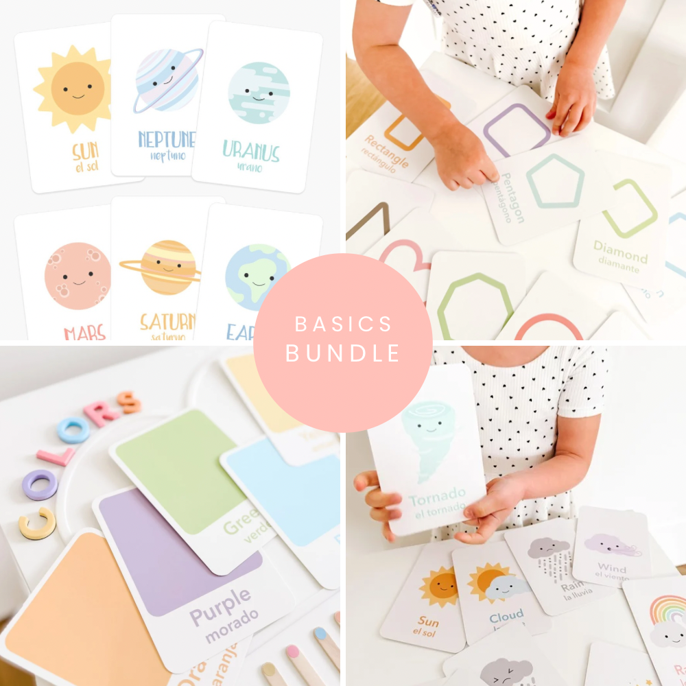 Basics Flashcards Bundle – Pastel Bilingual Cards – GoodnightFox