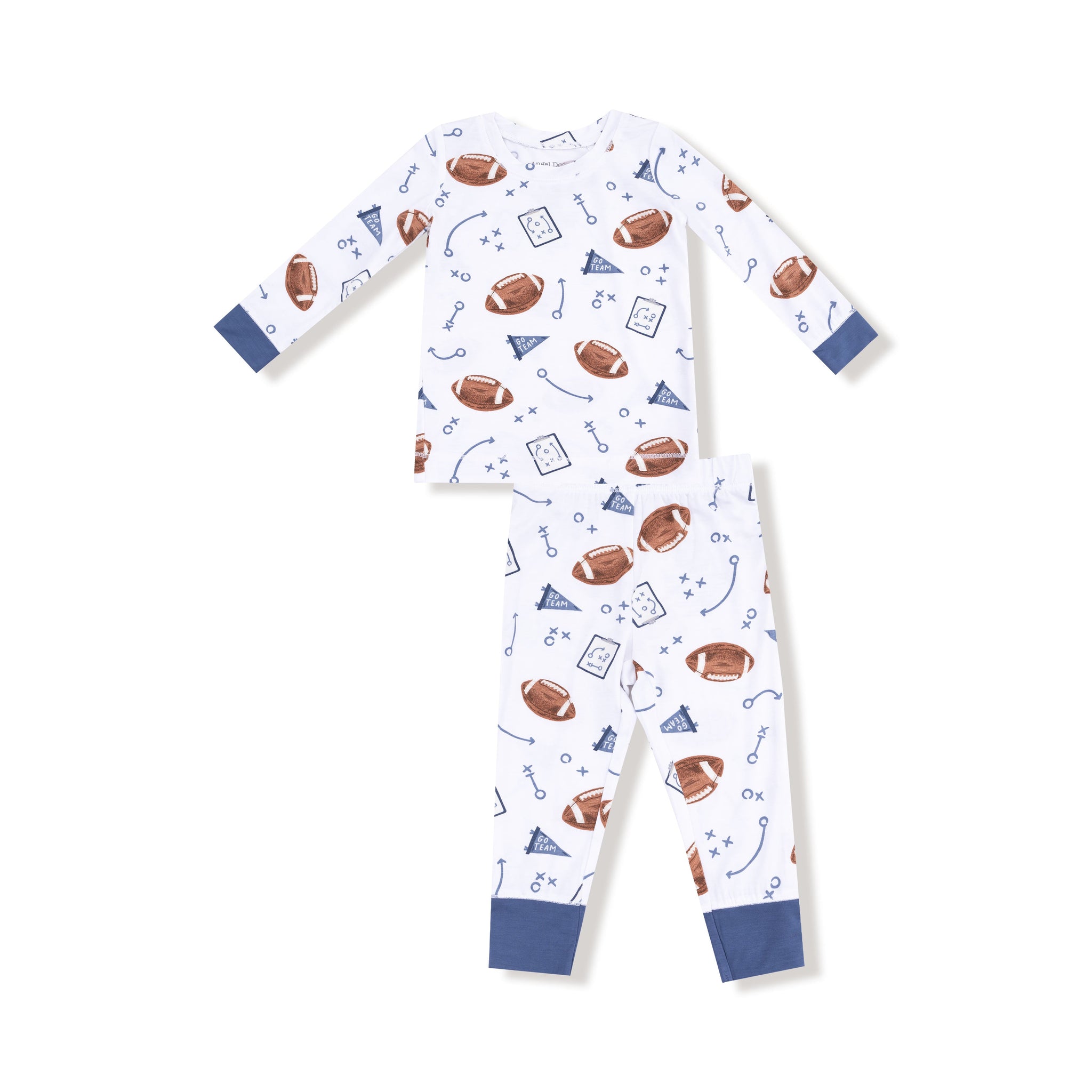 Angel Dear Loungewear Set Long-Sleeve White Football Print Matching Top ...