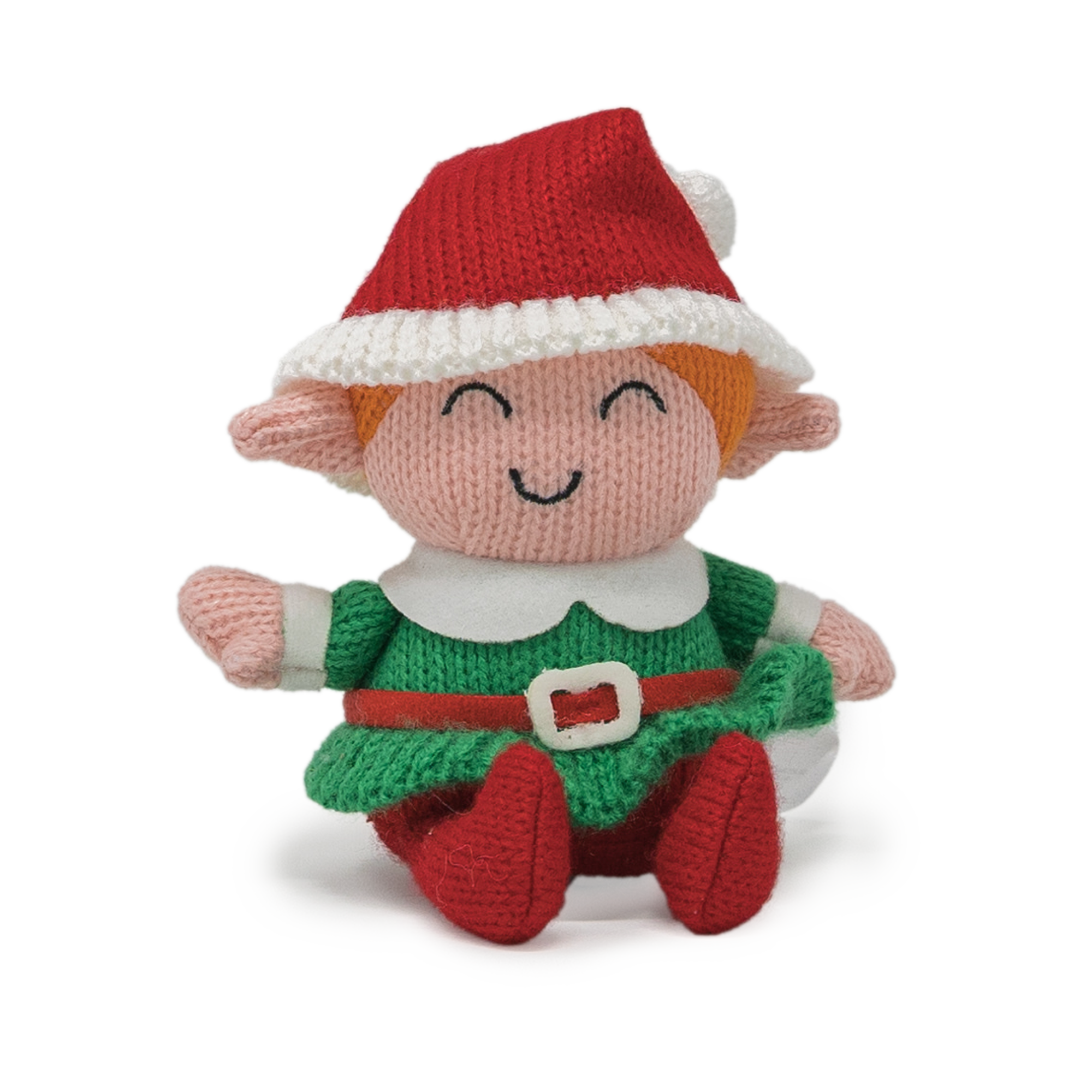 Storypod Elfie Elf Plush Toy – Red & Green Knit Holiday Elf