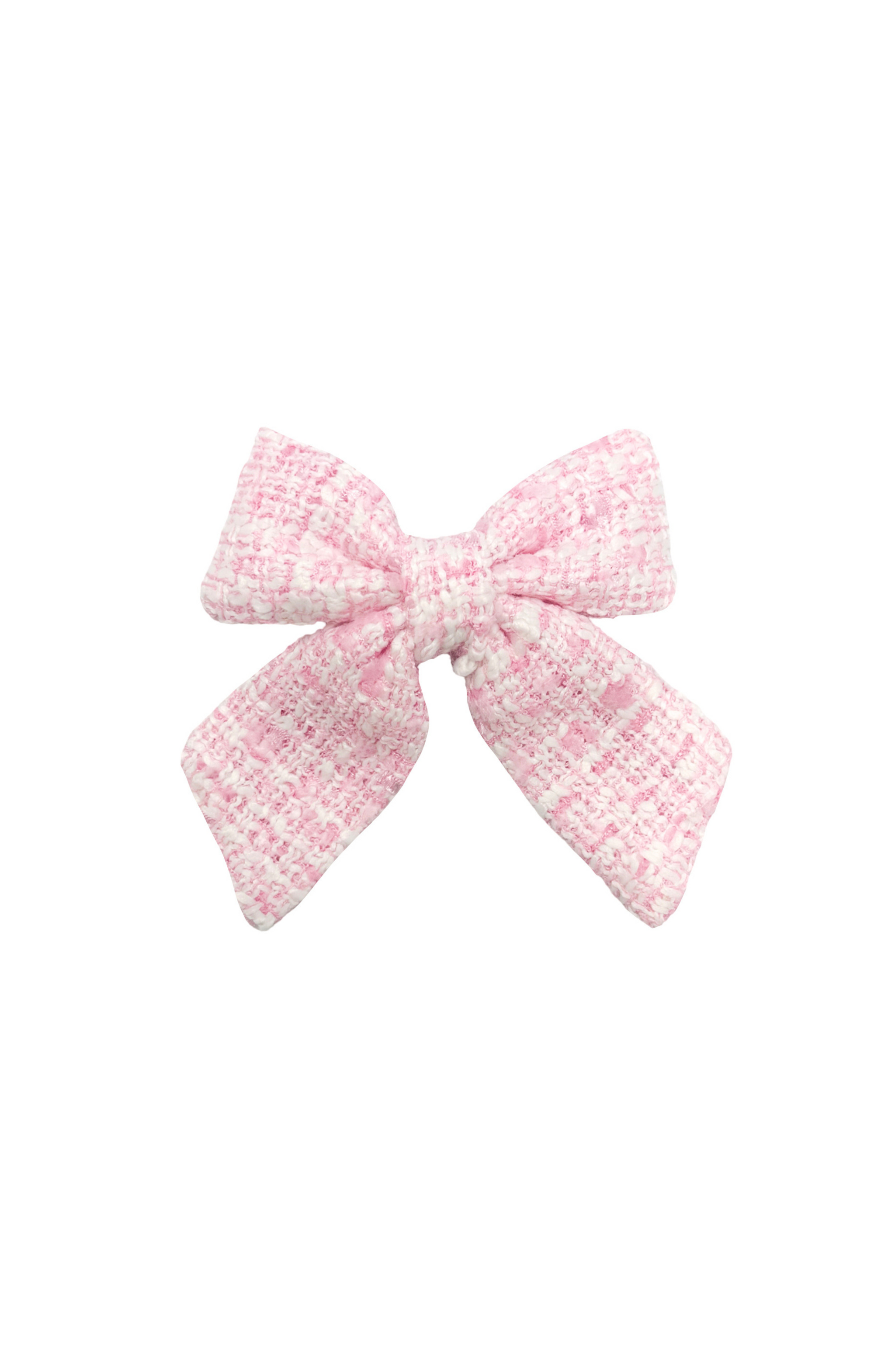 Bits & Bows Tweed Hair Bow – Pink and White Pattern, Baby Hair Accessory