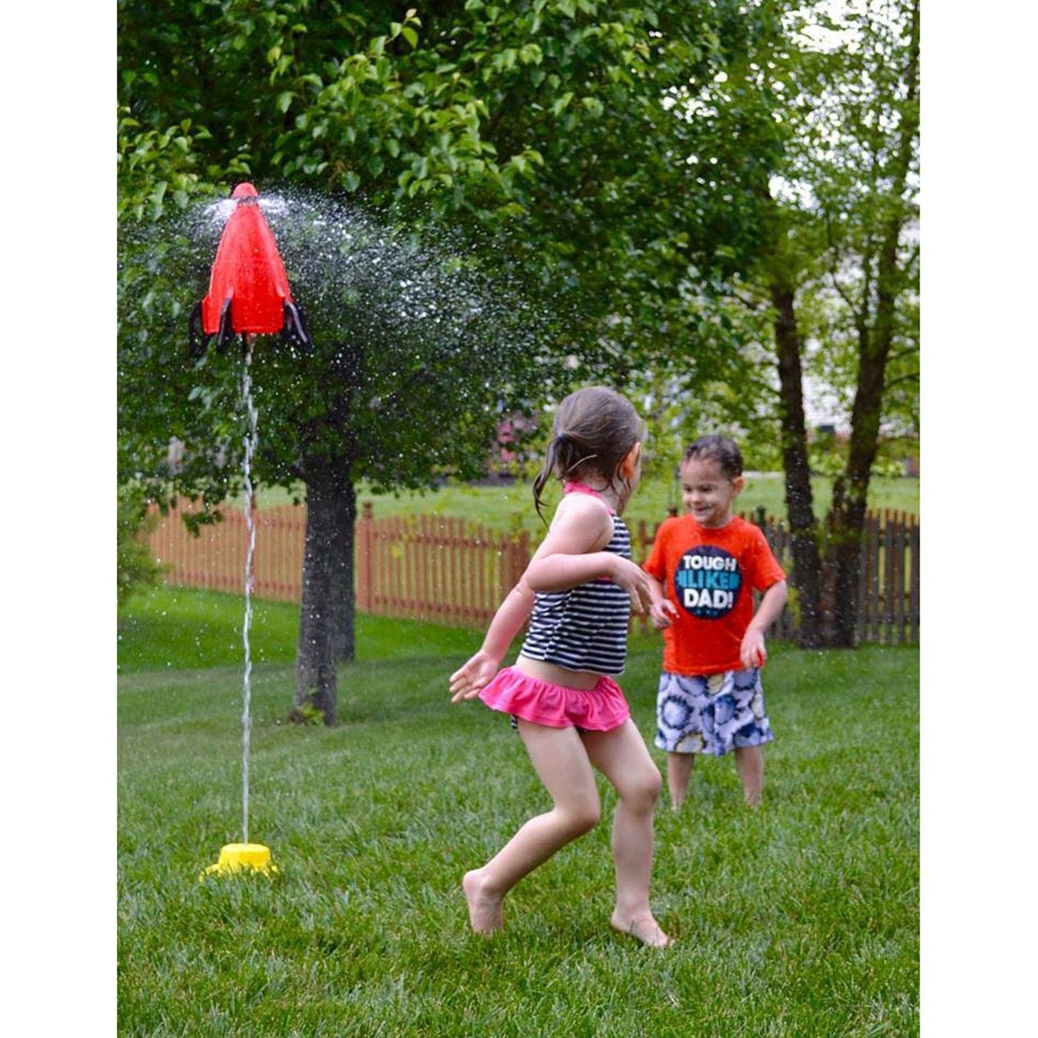 Discovery Toys Hydro Launch Water Sprinkler Toy – Red and Yellow Rocket ...