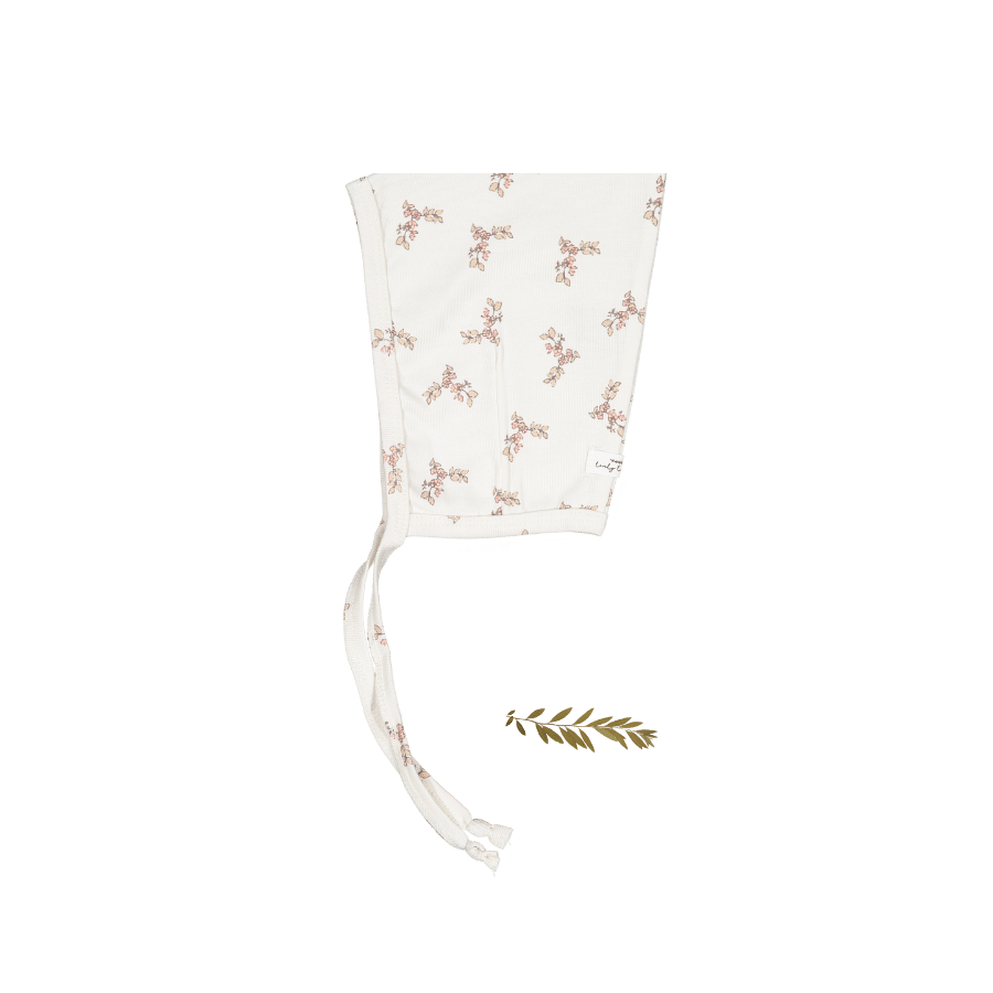 Lovely Littles Baby Bonnet – Printed Floral Pixie, Cream