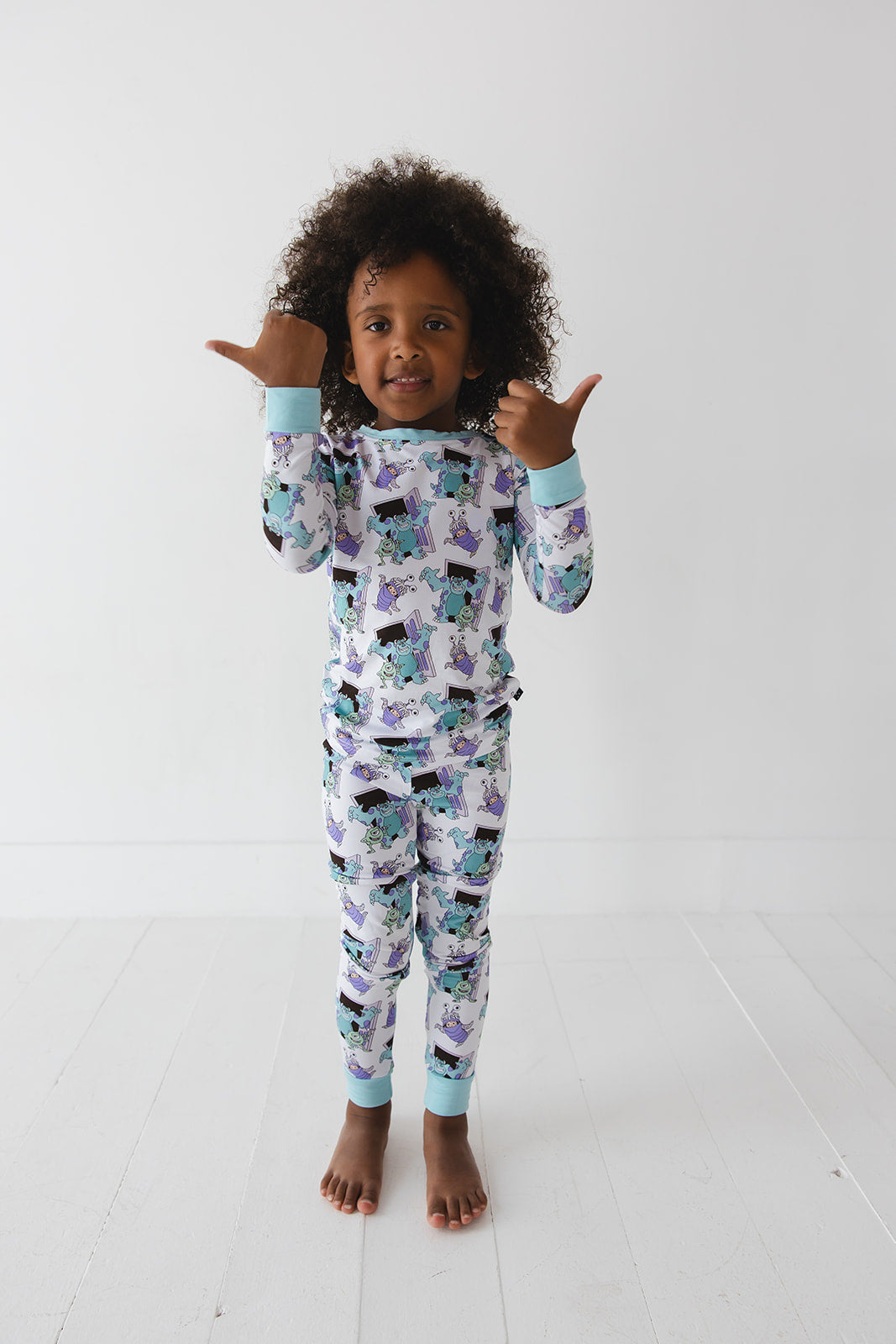 Blush Lotus Toddler Pajama Set – Doors & Roars Print, Long Sleeve