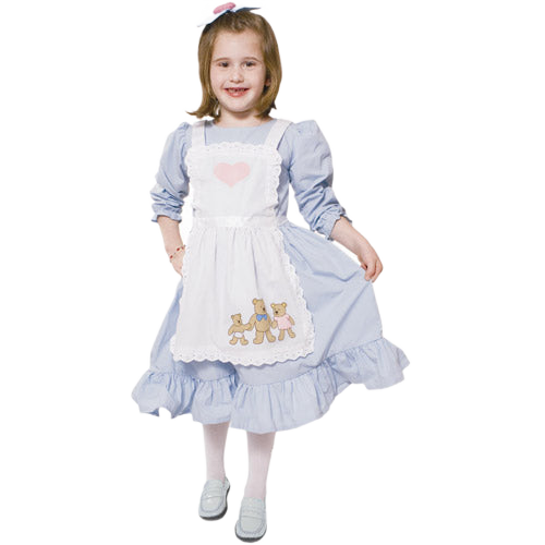 Goldilocks Fairy Tale Costume for Kids — Blue Dress with Bear Apron ...