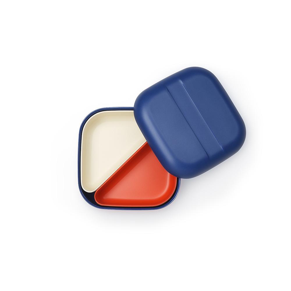 Ekobo Bento Lunch Box – Royal Blue with Cream & Orange Compartments