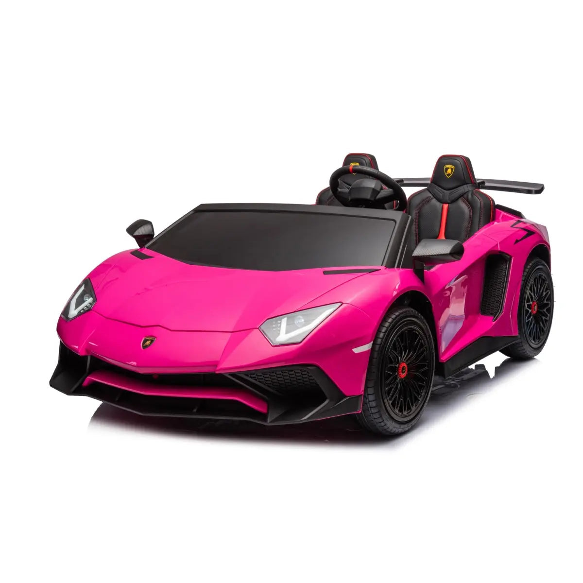 24V Lamborghini Aventador 2-Seater Electric Ride-On Car for Kids, Pink ...