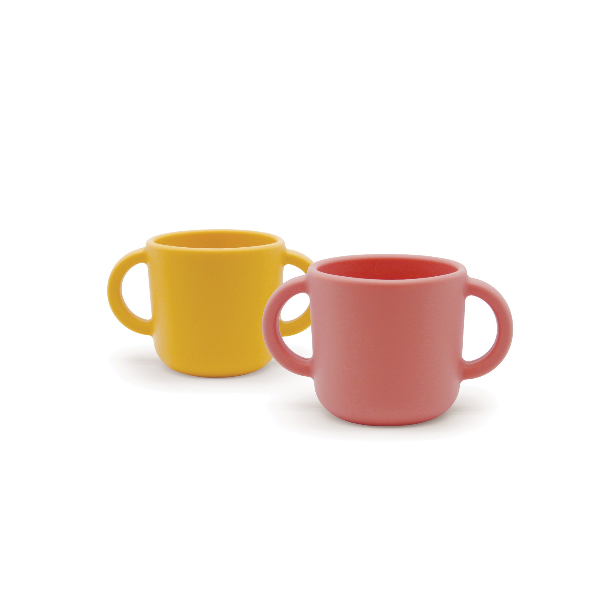 Ekobo Silicone Training Cups Set – Mimosa Yellow & Coral Pink, 2-Pack
