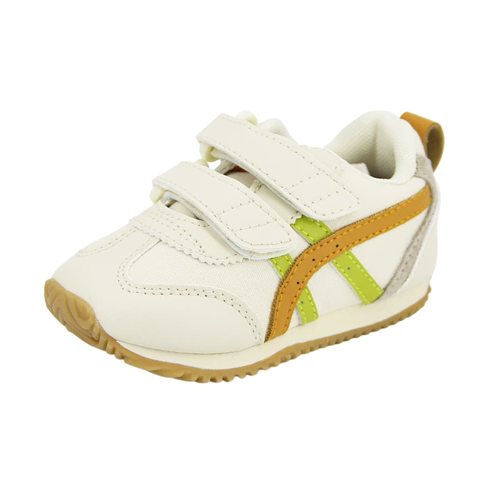 TOETOTS Avenir Kids Sneaker - Cream With Green Accents