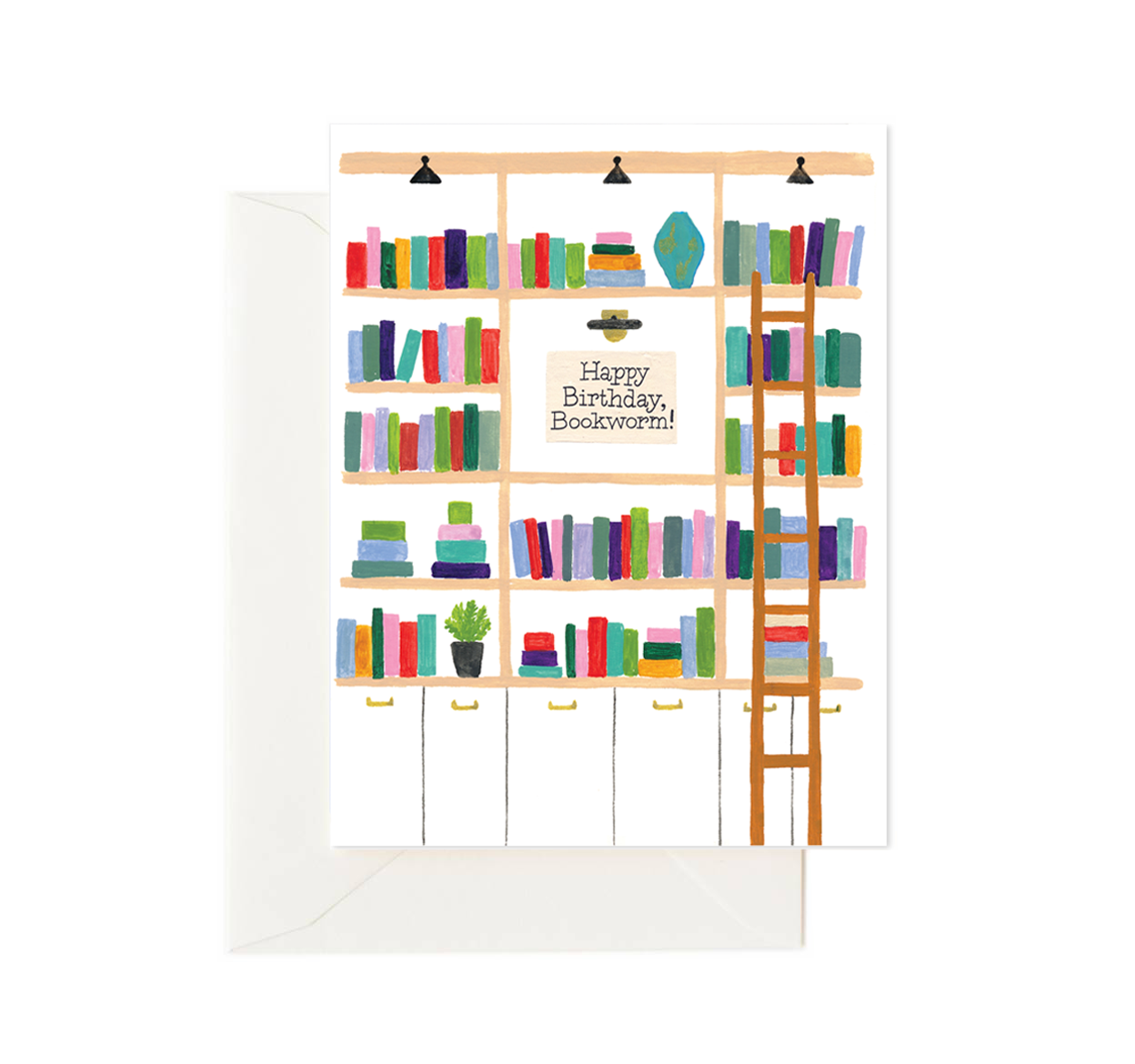 Bookworm Shelfie Greeting Card | Forage Paper Co.