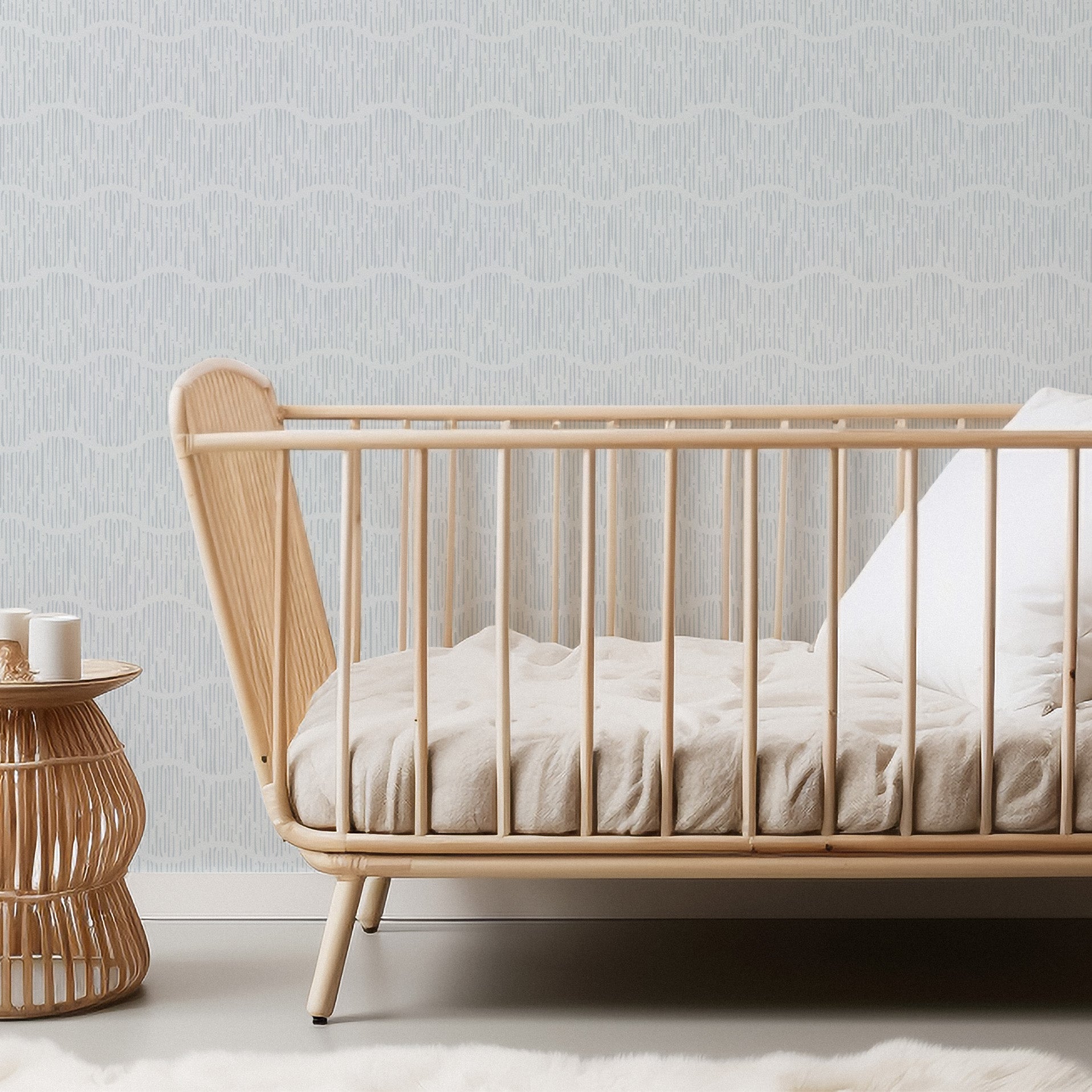 Brooks Baby Nursery Wallpaper – Blue Wave Pattern | Loomwell Home Goods