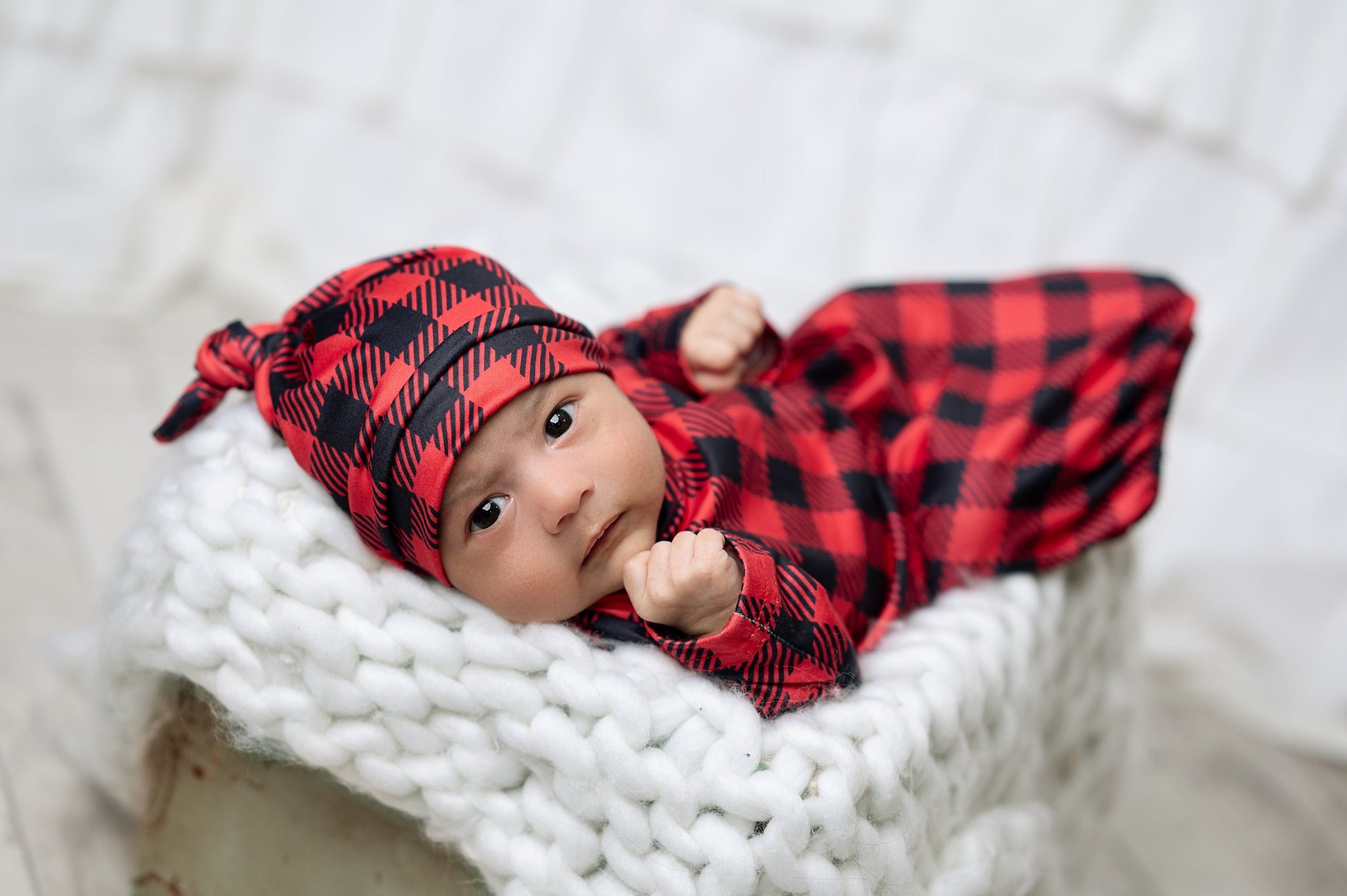 Buffalo Check Baby Gown | Adorable Sweetness