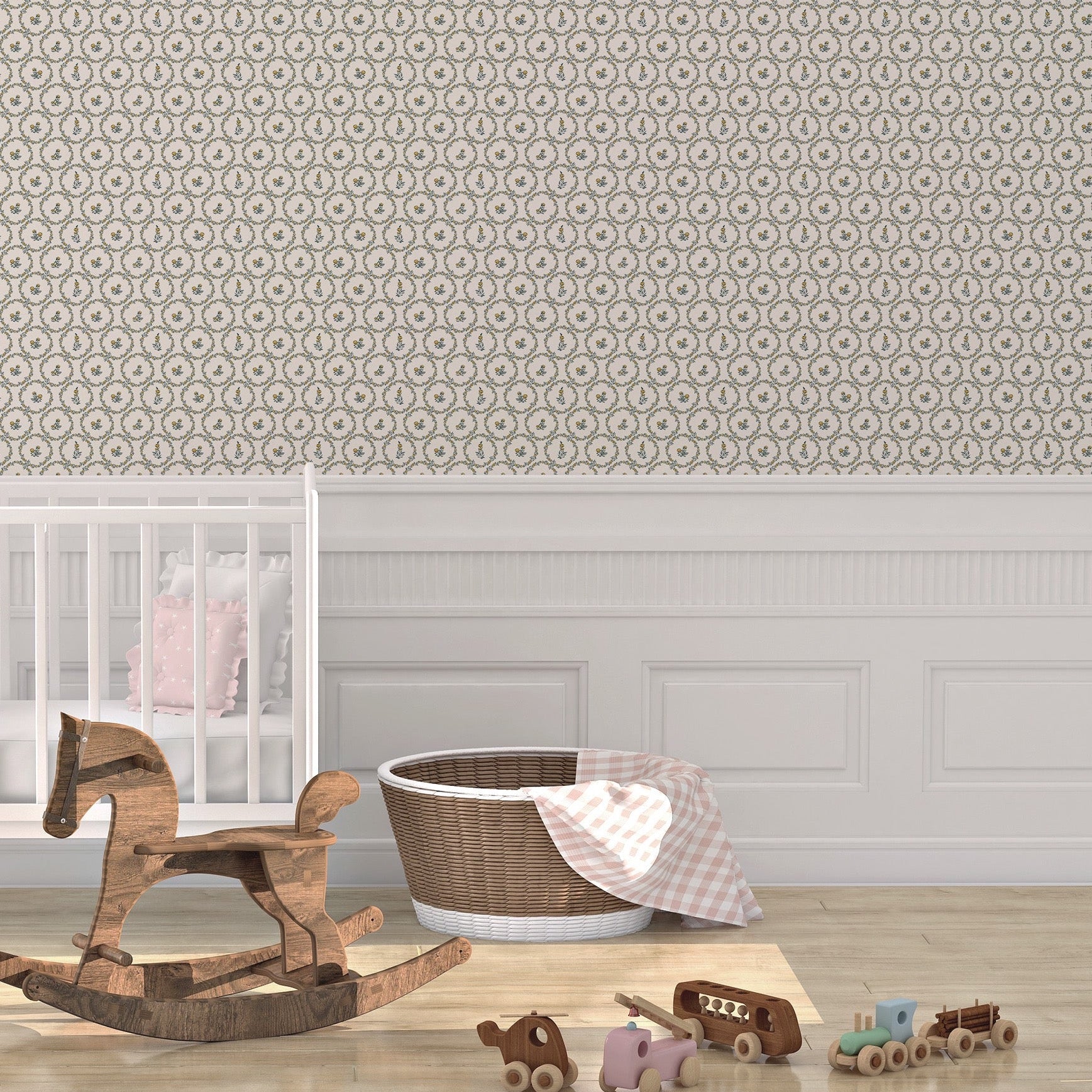 Buttercup Baby Nursery Wallpaper – Floral Print | Loomwell Home Goods