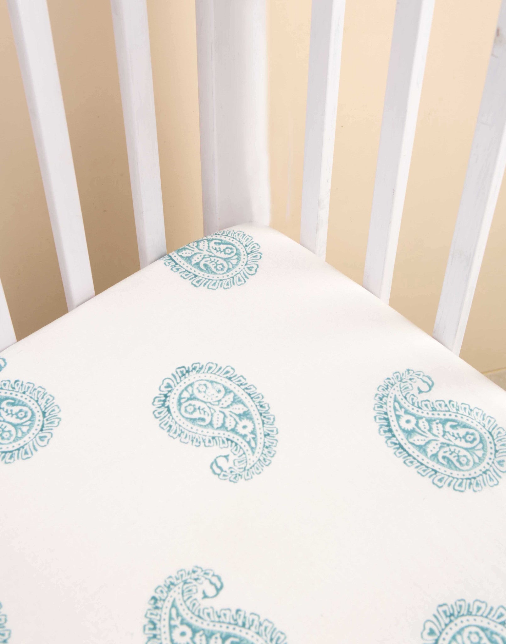 Malabar Baby Teal Paisley Crib Sheet for Baby Nursery