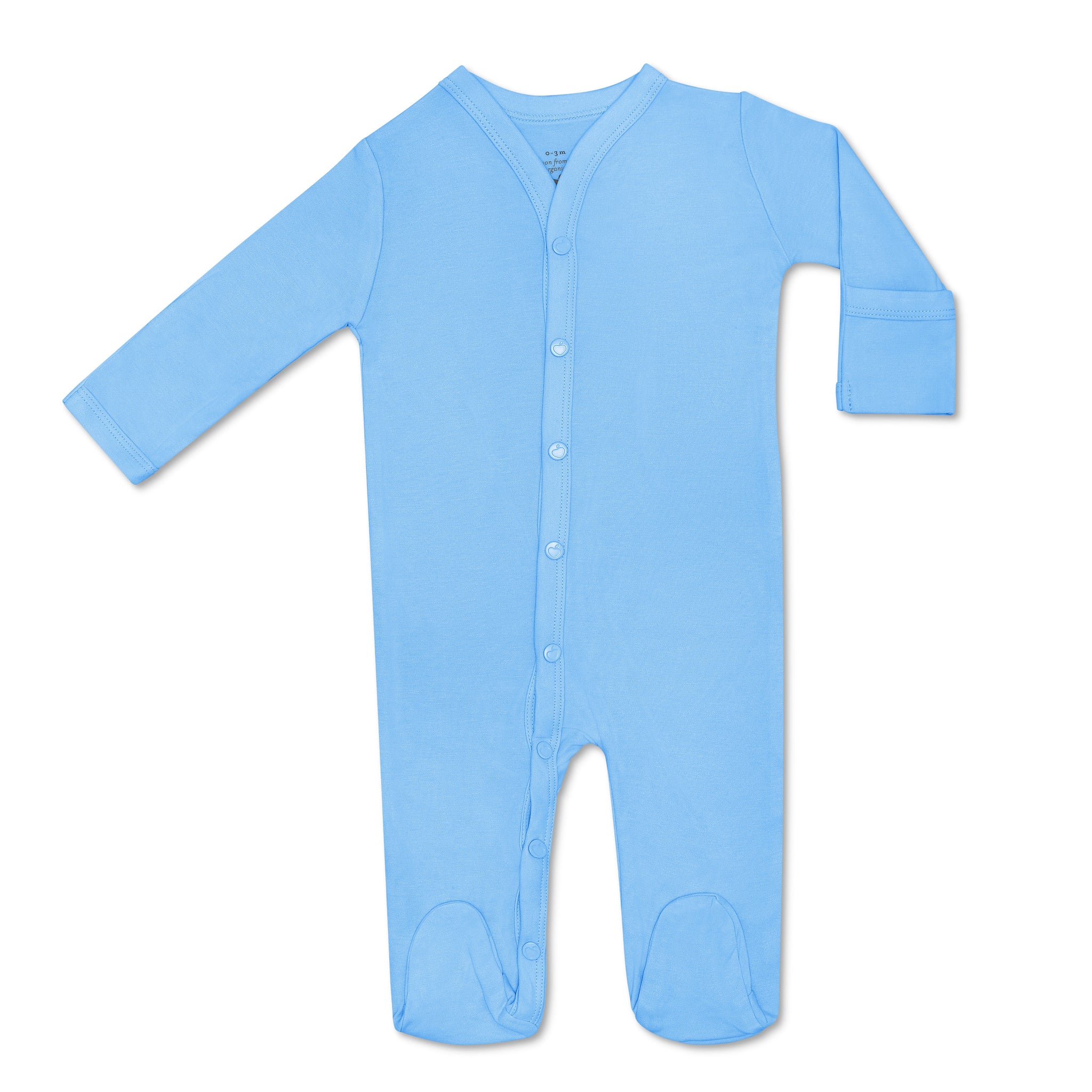 Baby Footie – Bamboo Blend, Baby Blue | Apple Park & Organic Farm Buddies