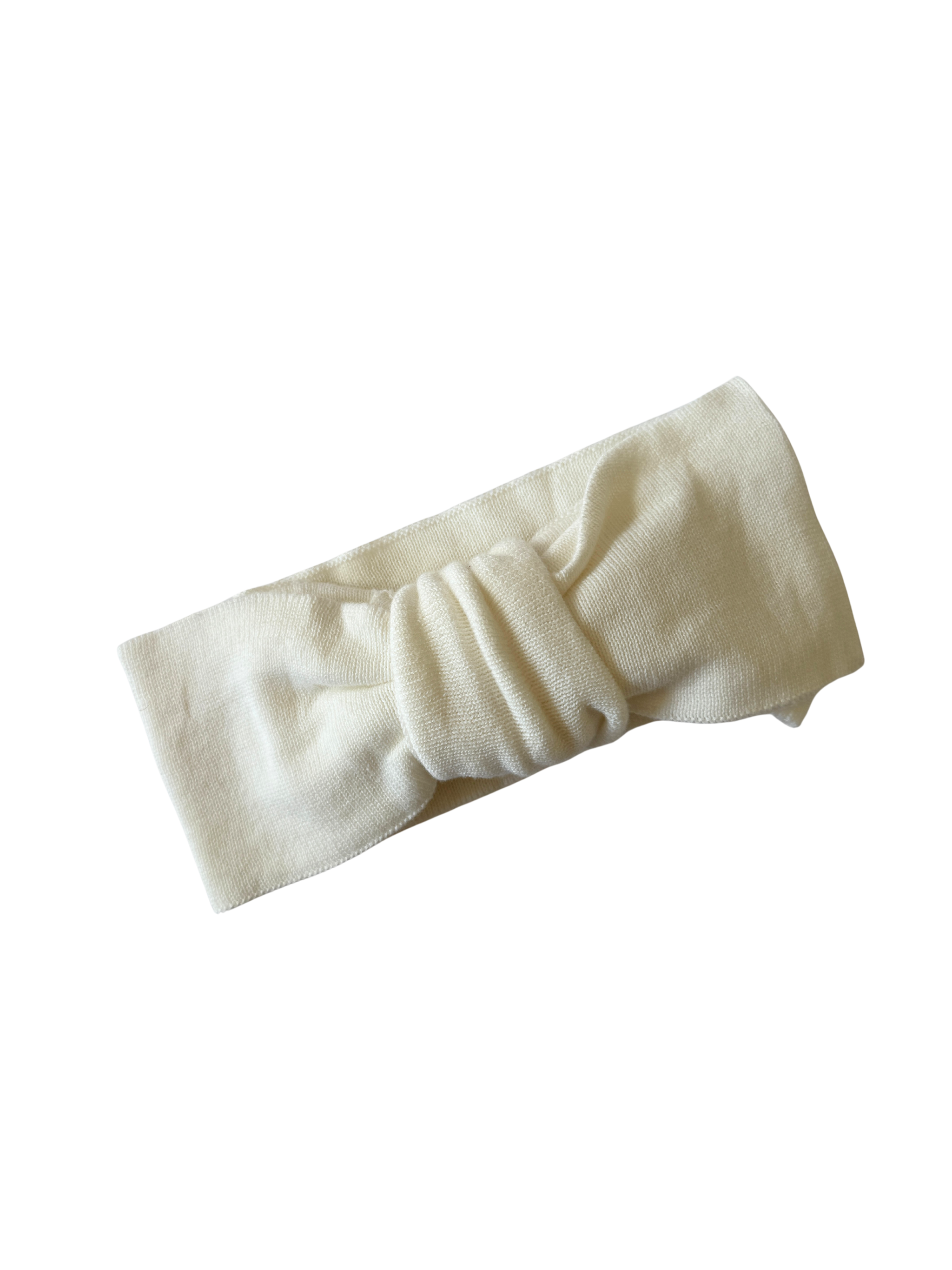 Luna + Luca Baby Headband – Classic Bow, White Cotton