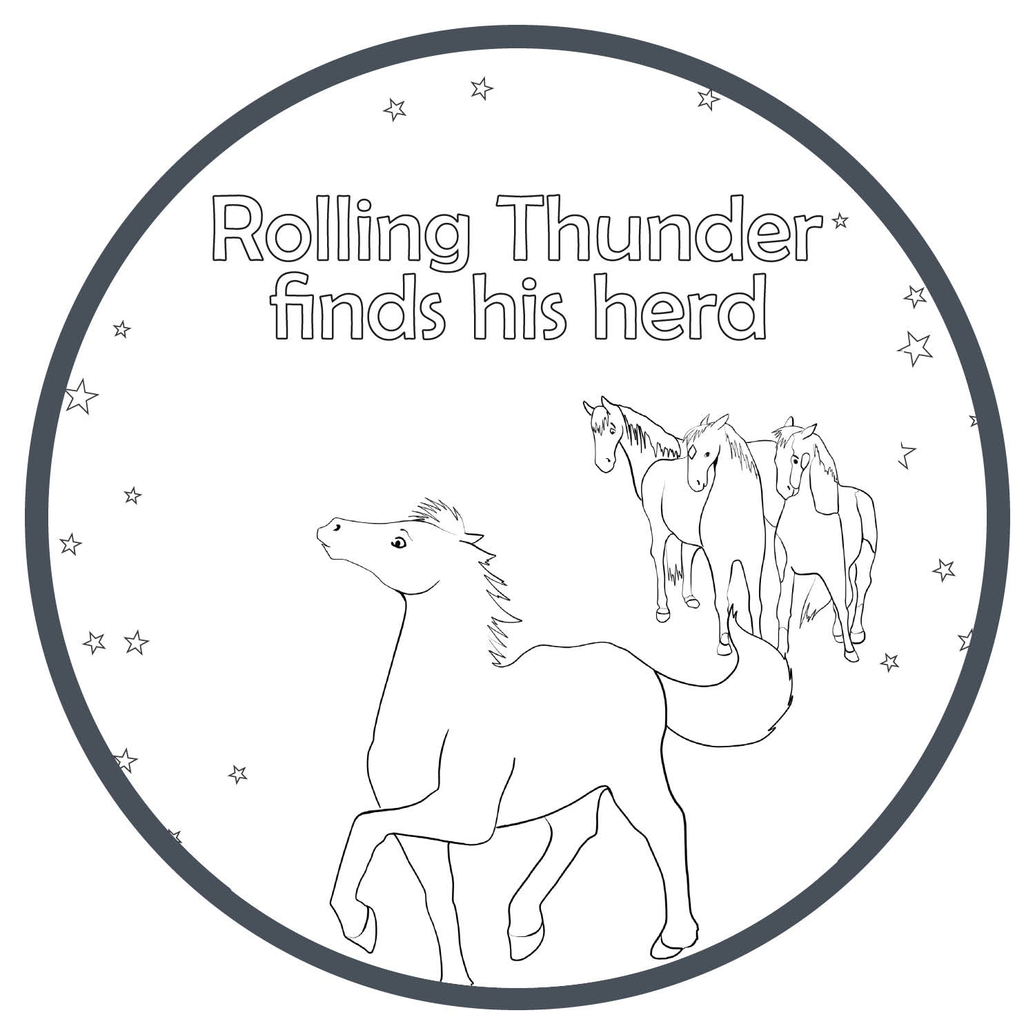 Printable Coloring Pages – Rolling Thunder Horse Print | Conscious Stories