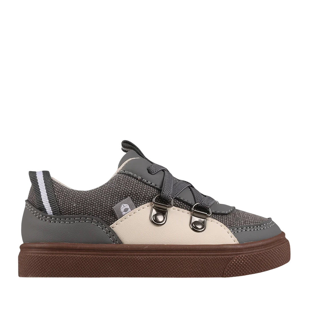 Oomphies Colton Boys Slip-On Shoes - Gray & Tan Loafers