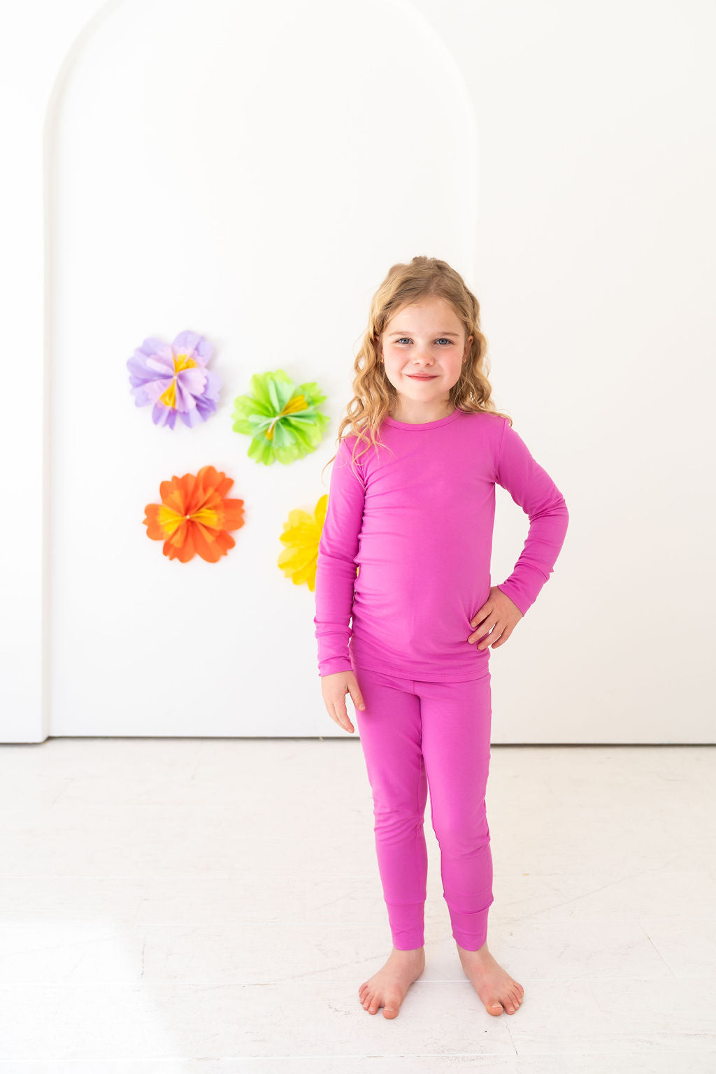 Korrie Pink Bamboo Pajamas Set for Kids | Laree + Co.