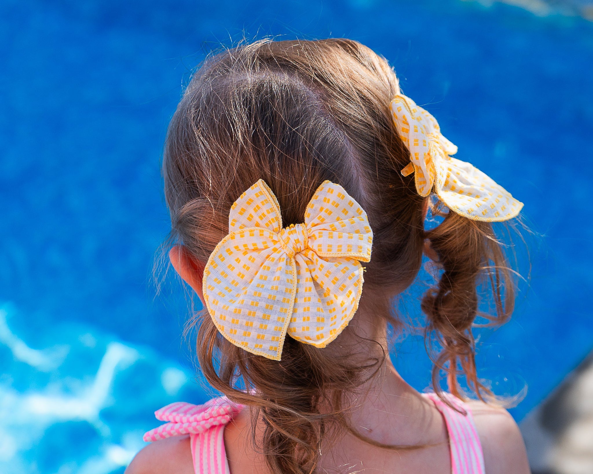 Modern Piggy Lemonade Stand Pigtail Set - Petite Party Bow
