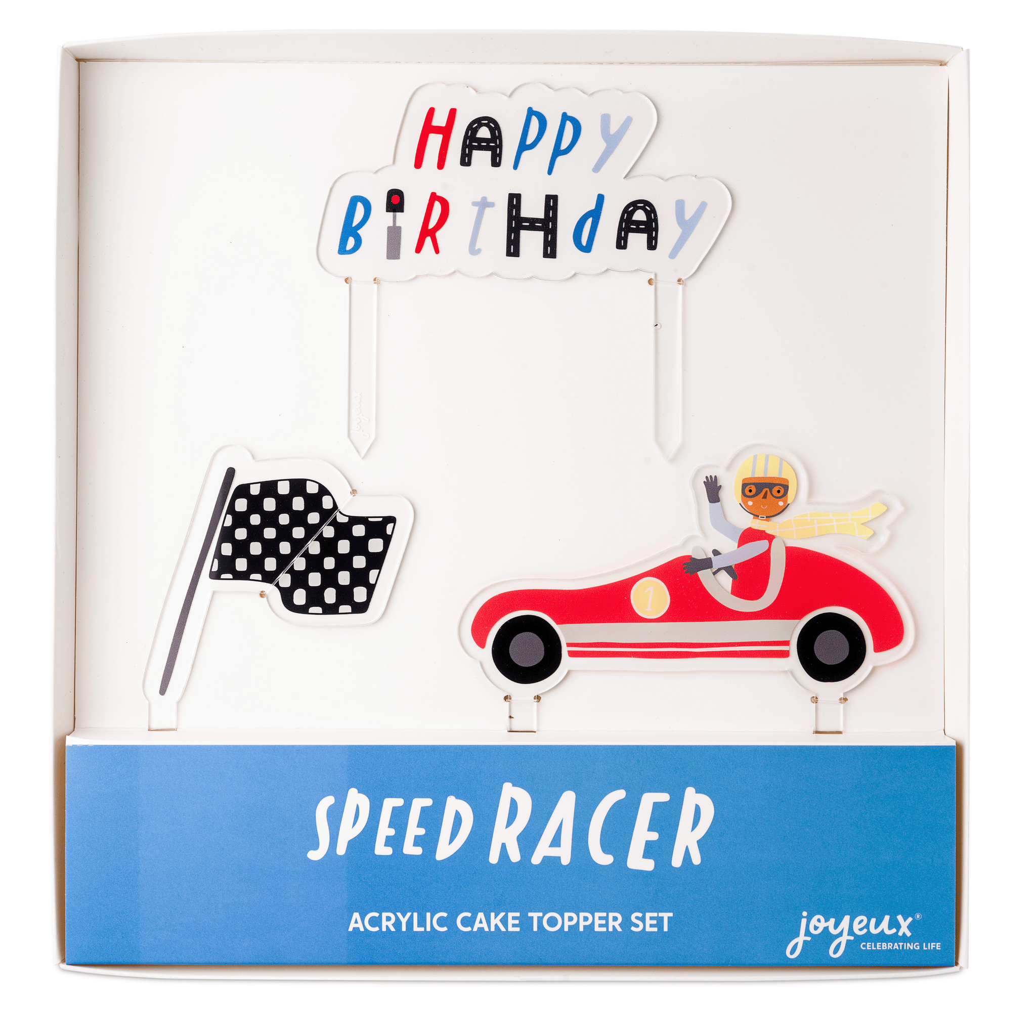 Speed Racer Cake Topper Set – Red Car, Birthday Design | Joyeux Company