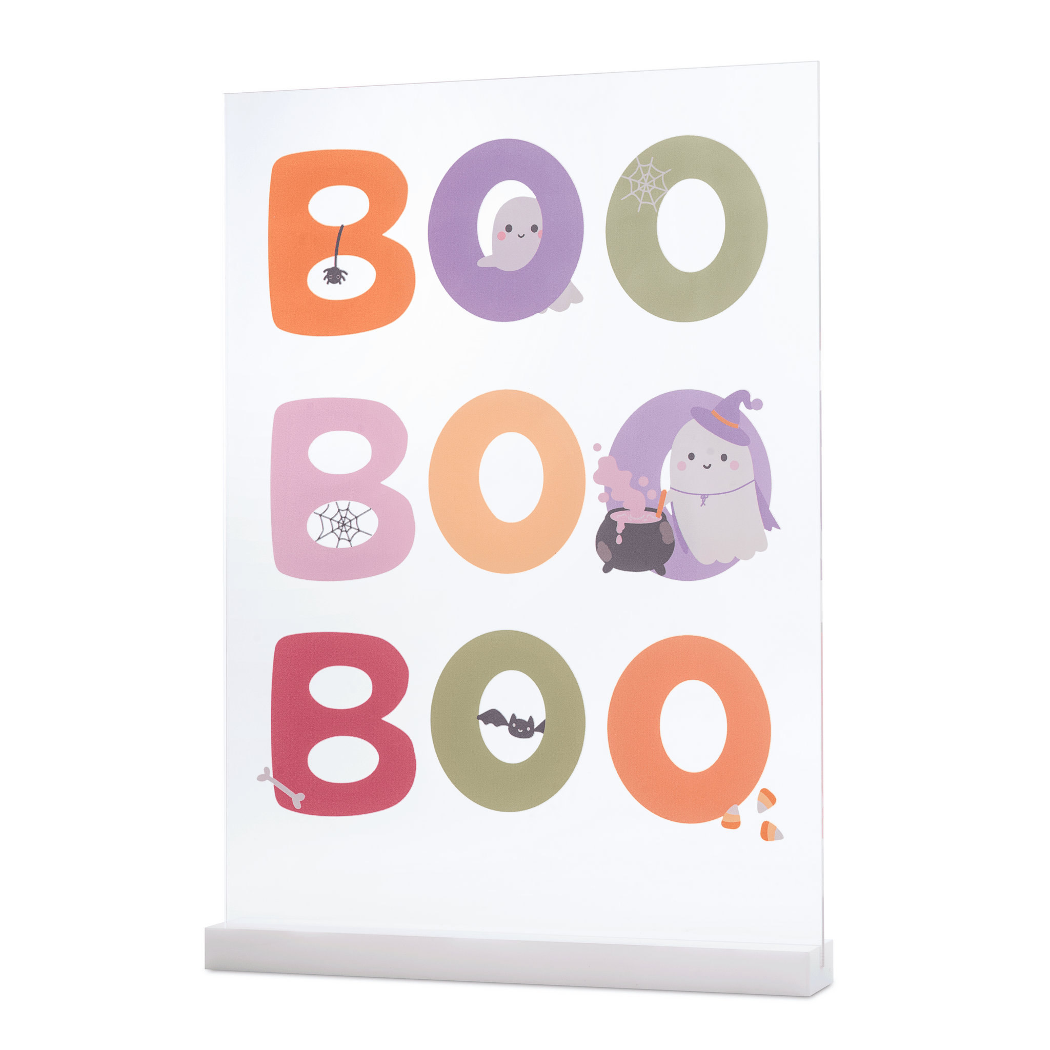 Boo Table Top Sign – Halloween Ghost & Spider Design | Joyeux Company