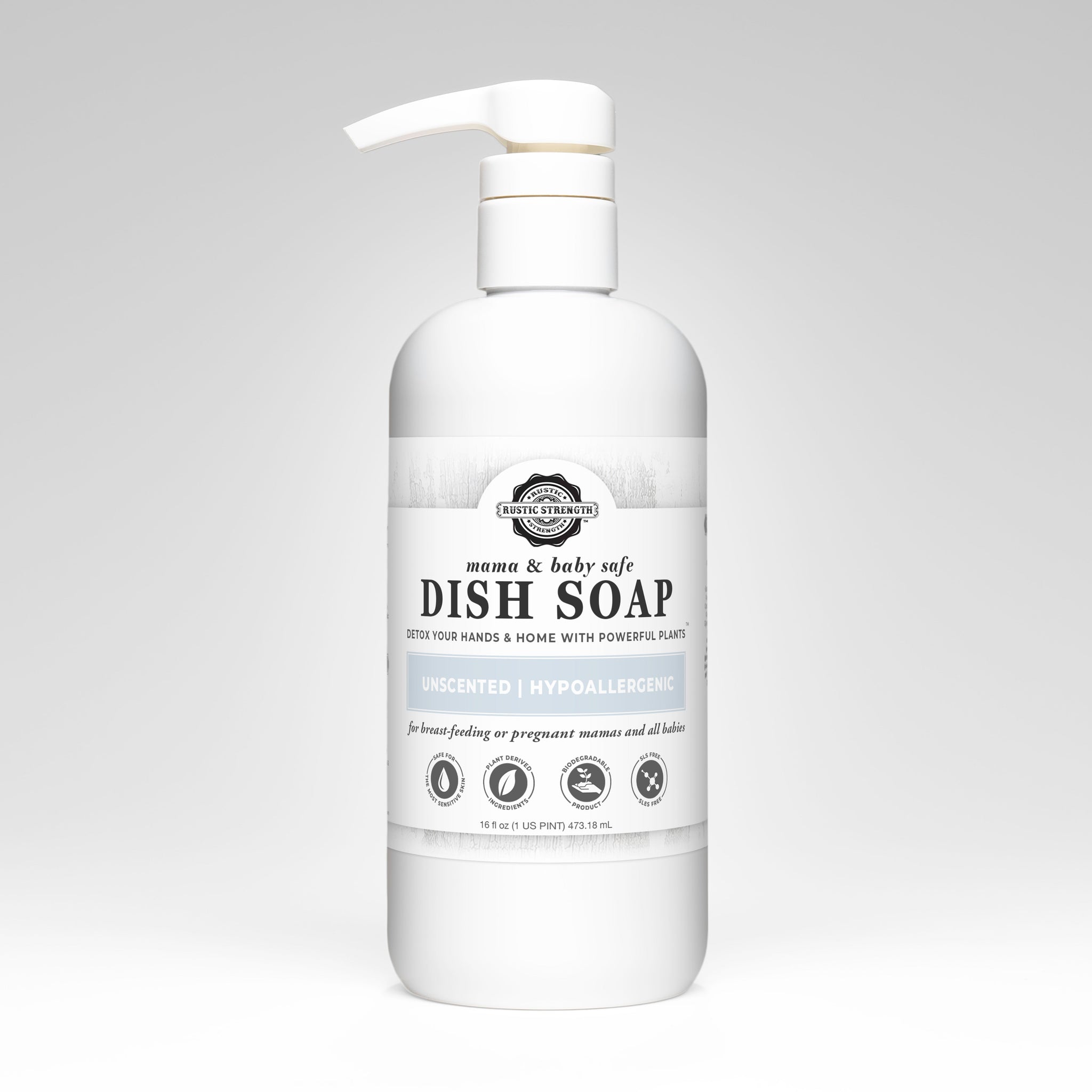 Mama + Baby Safe Dish Soap by Rustic Strength - Unscented