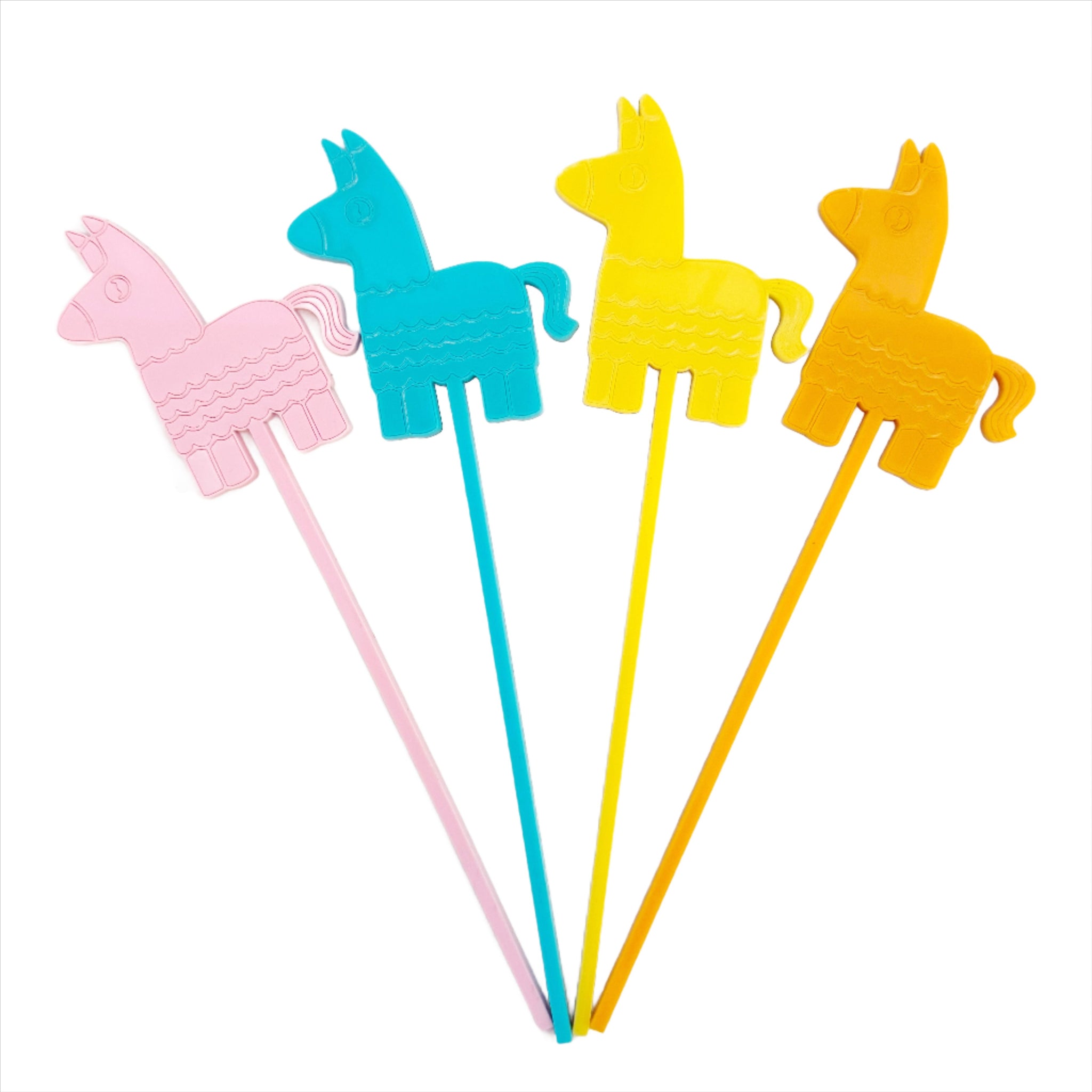 Acrylic Piñata Drink Stirrers – Pink, Blue, Yellow & Orange | Kailo Chic