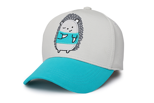 Toddler Ball Cap – Hedgehog Print, Blue Brim | FlapJackKids
