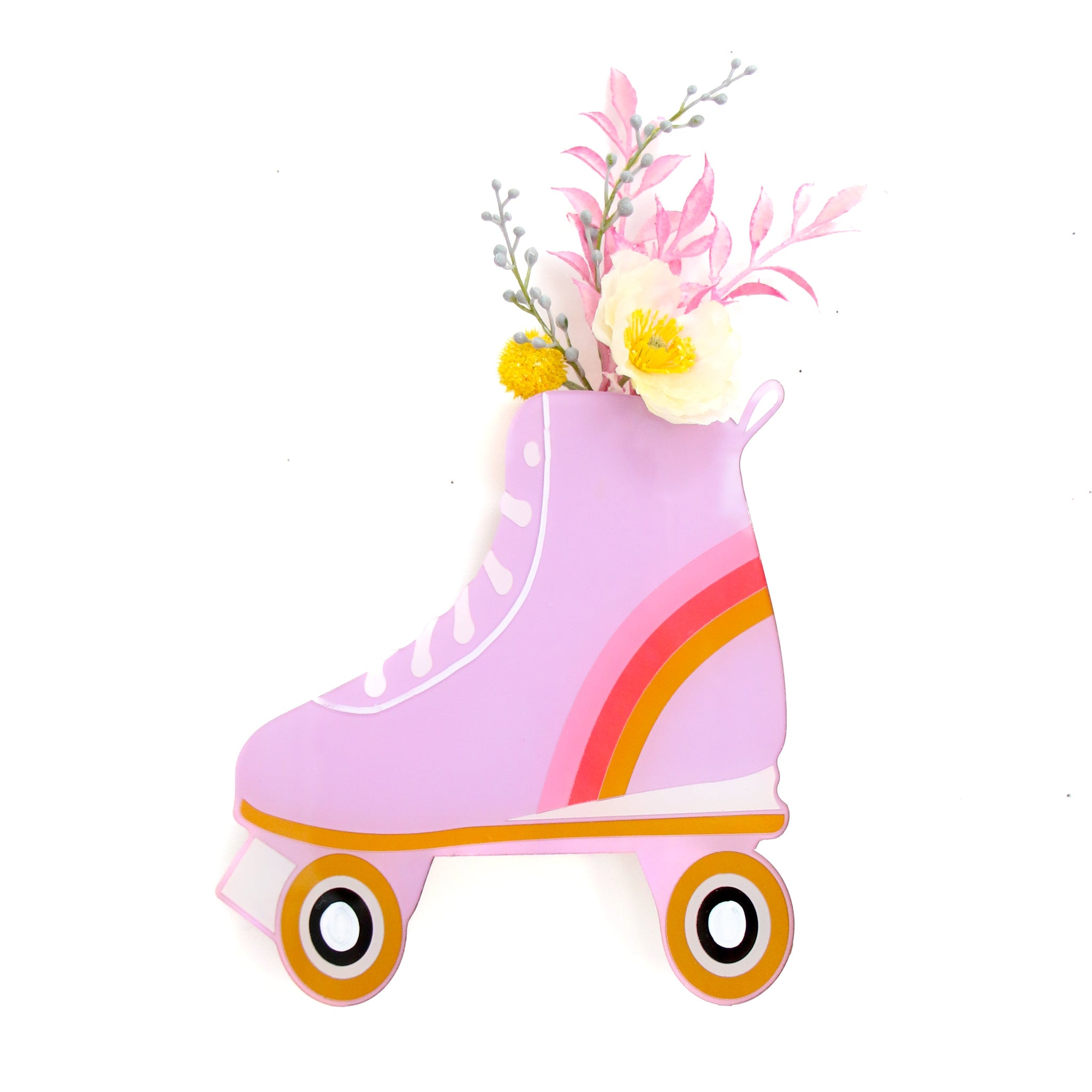 Roller Skate Planter And Bud Vase – Pink Rainbow Design | Kailo Chic