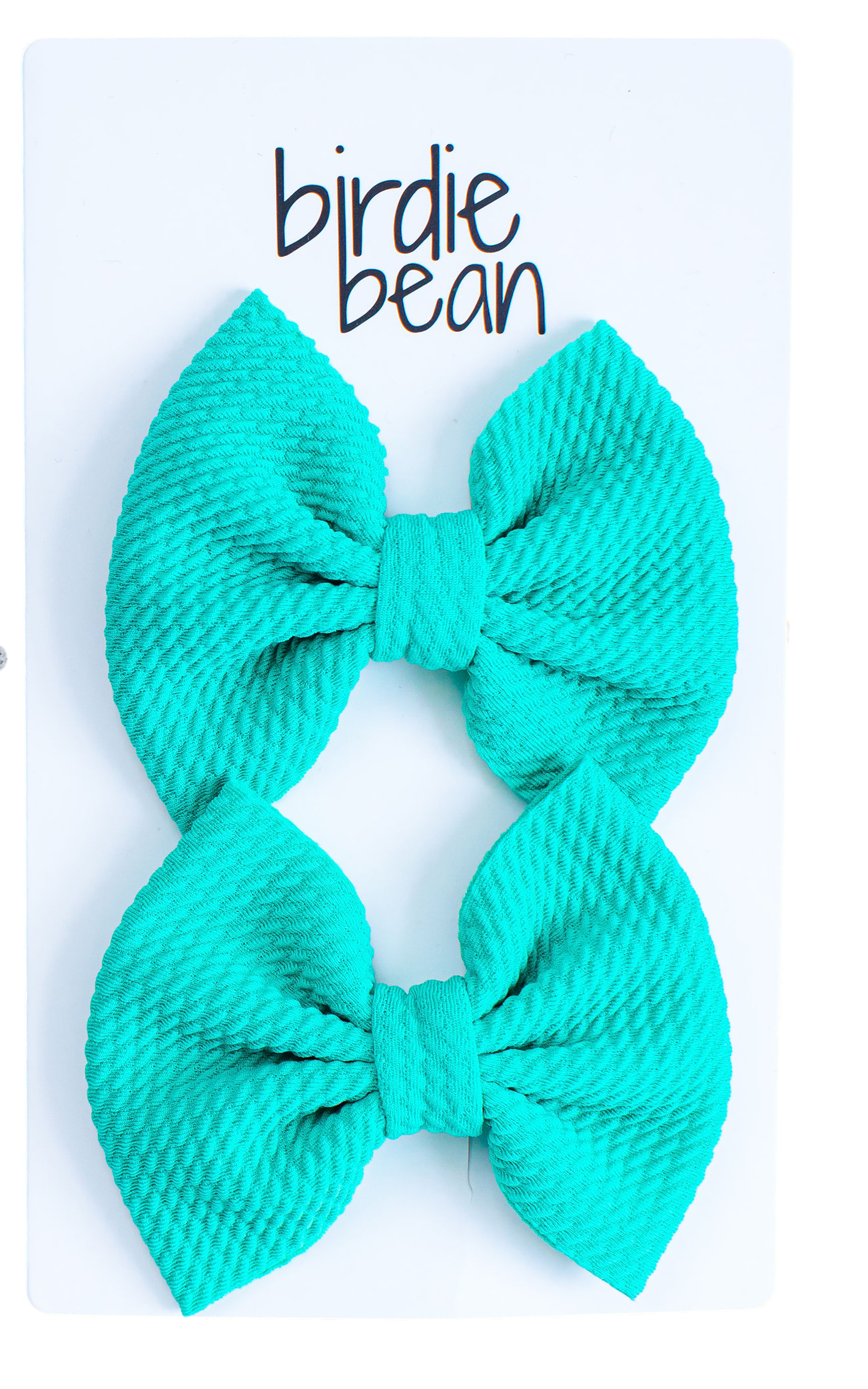 Birdie Bean Aruba Clippy Bow Set – Teal Hair Clips for Kids