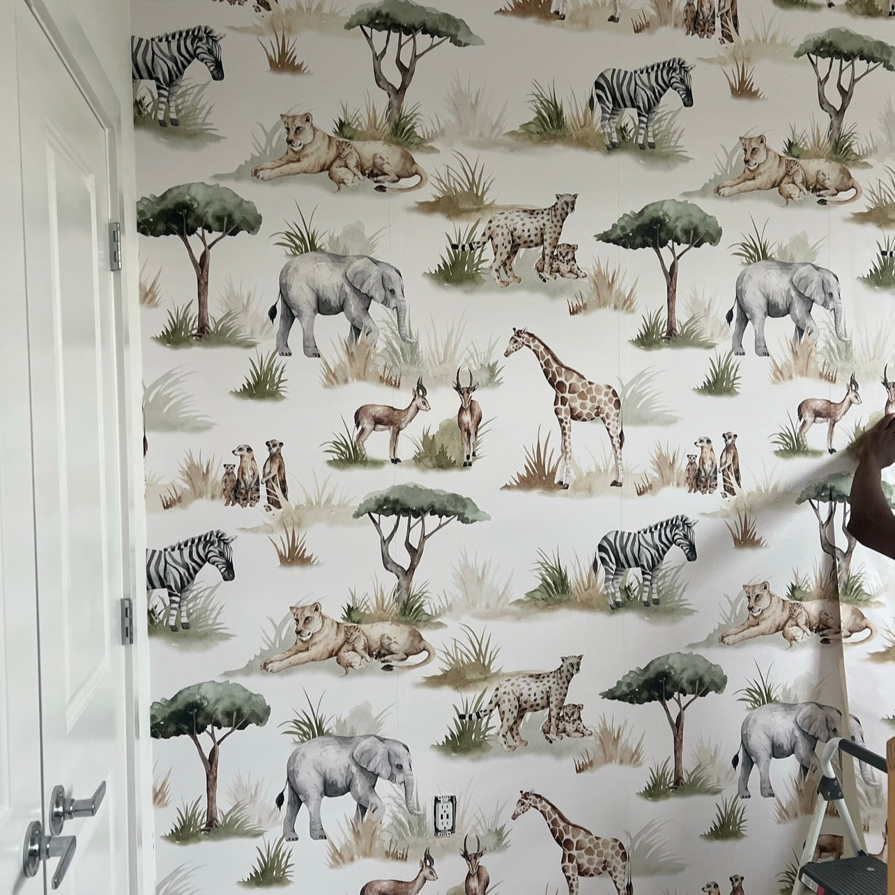 Lionel Wallpaper – Safari Animals Print Nursery Decor | Loomwell Home Goods