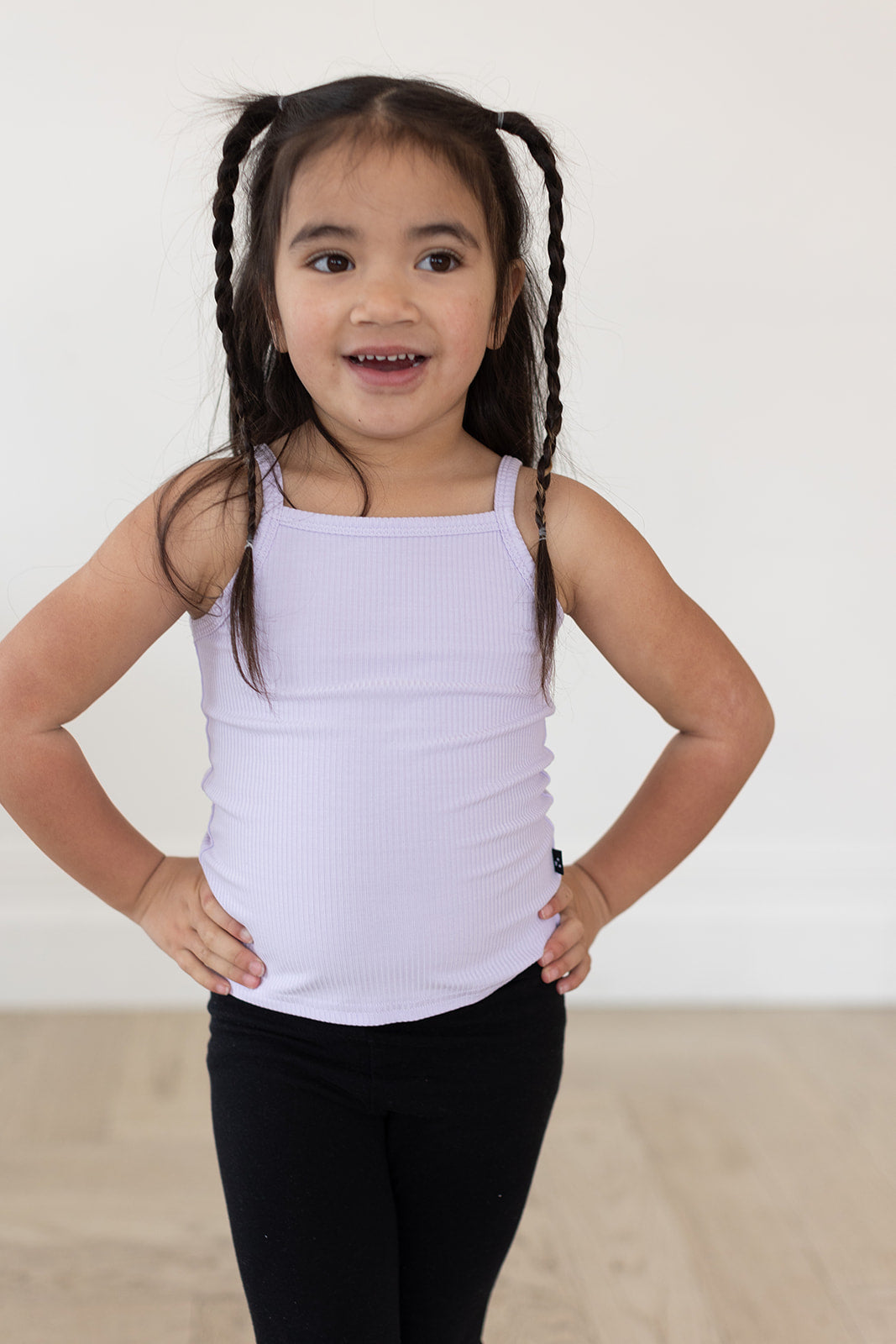 Blush Lotus Baby Tank Top – Hydrangea Ribbed Bamboo, Sleeveless