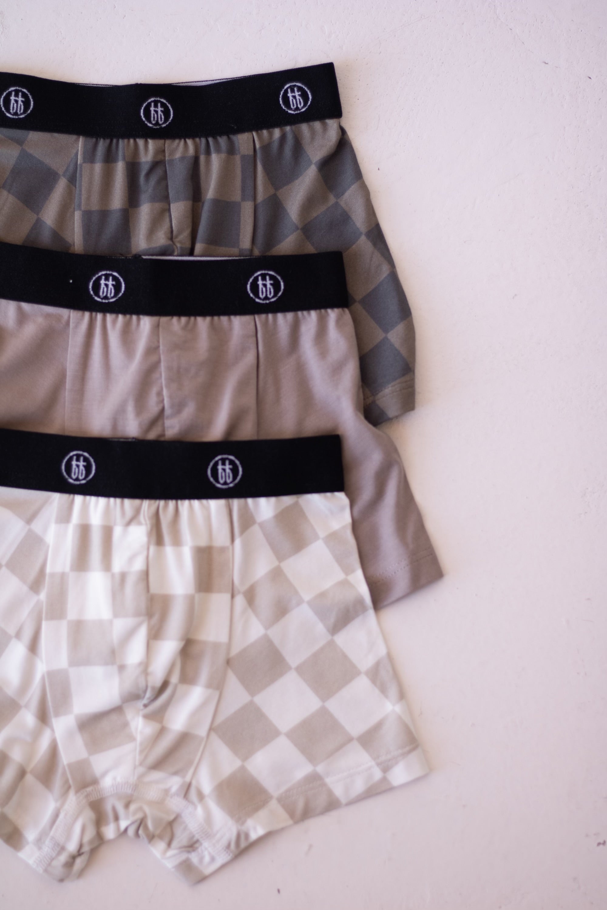 Bamboo Boxers 3Pc - Checkerboard/Brown - Forever French Baby
