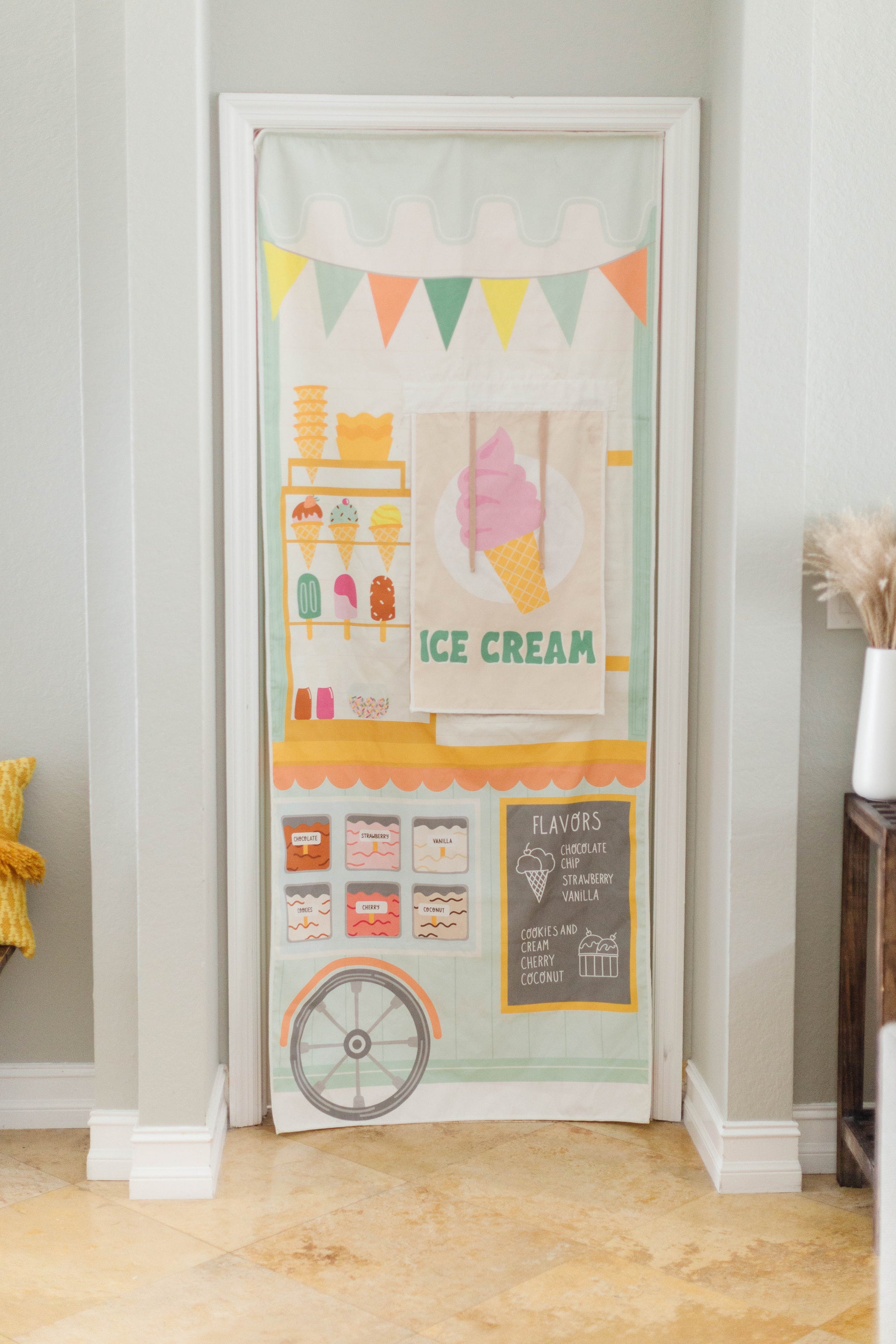 Play Storefront Curtain – Ice Cream & Coffee Shop Print | Swingly