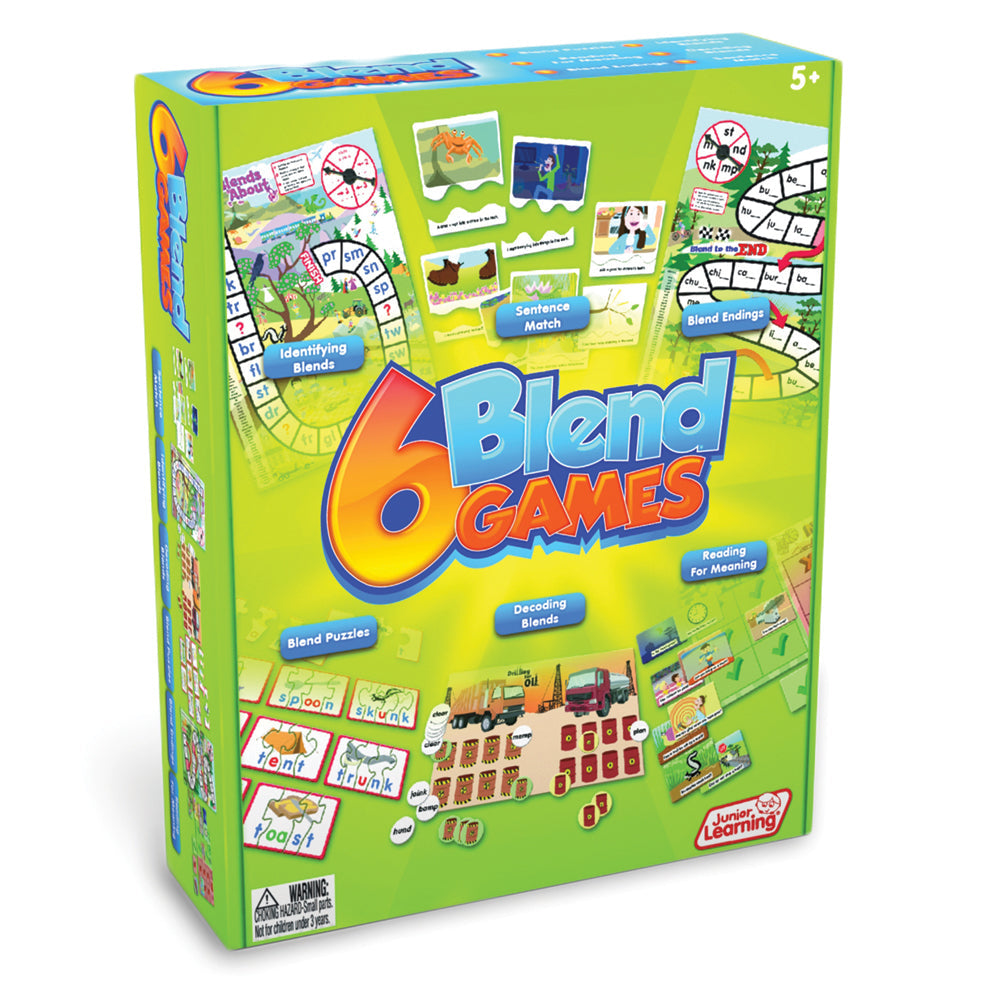 6 Blend Games by Junior Learning USA - Fun Reading Toy