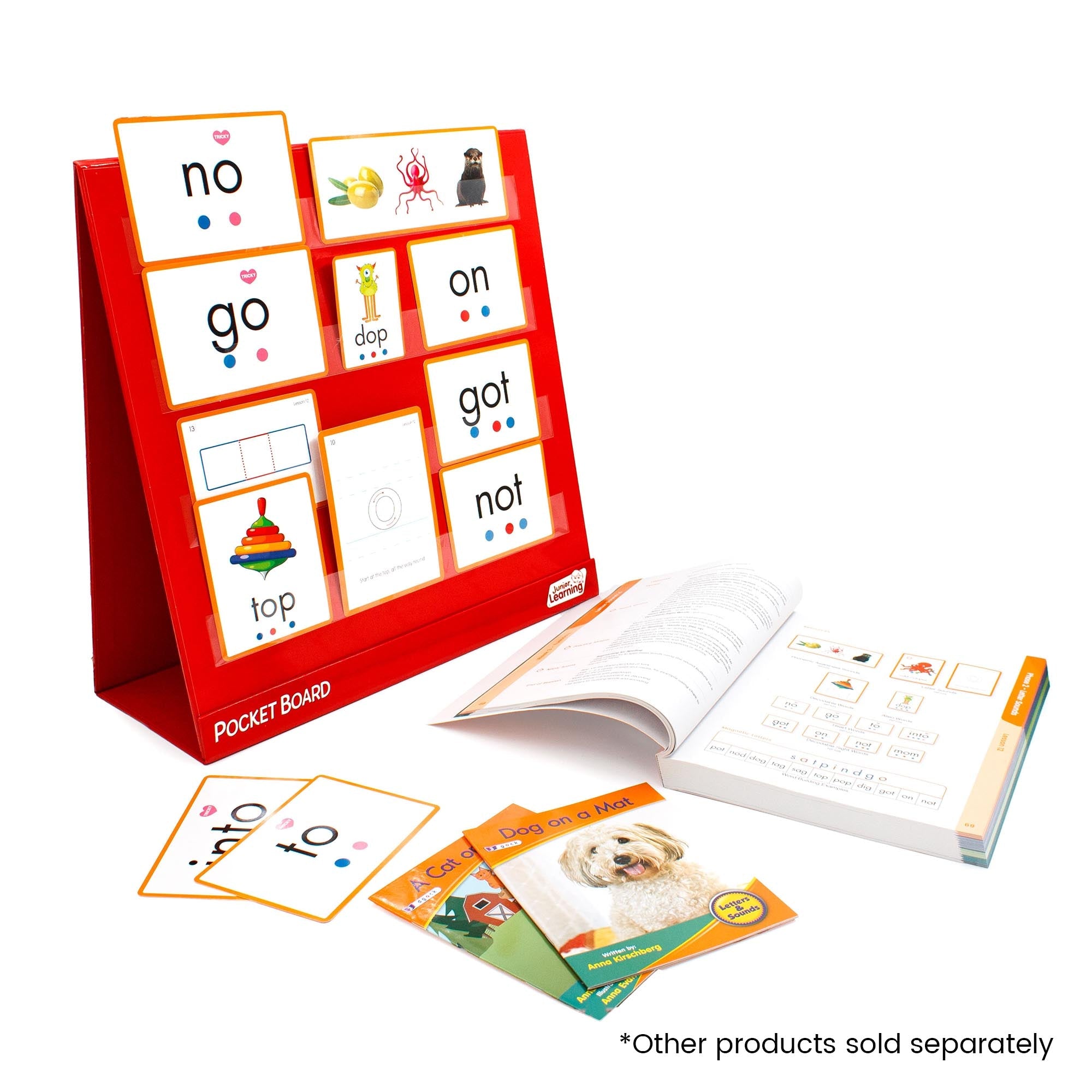 Pocket Board - Red 9-Pocket Phonics Display - Junior Learning USA