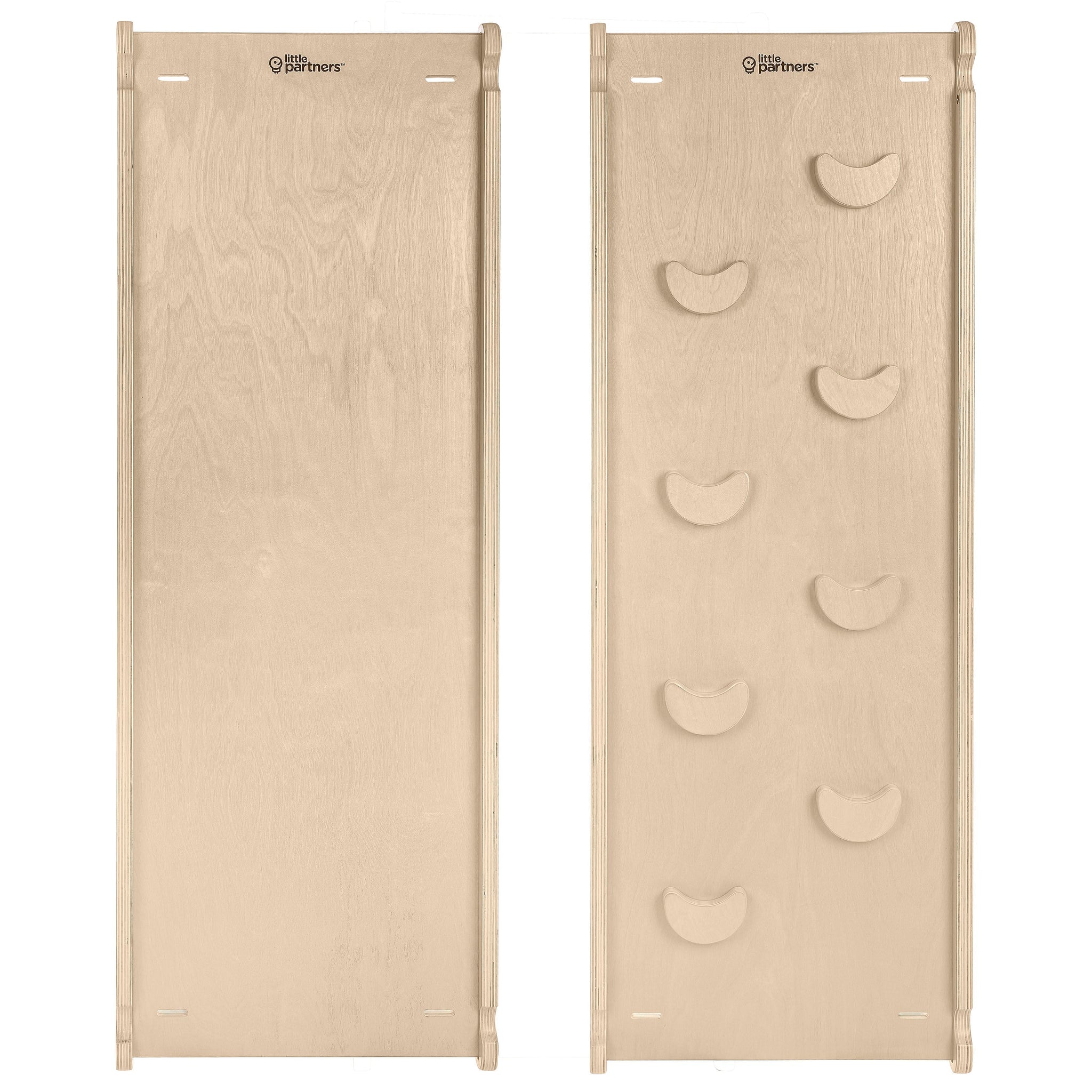 Little Partners 2-in-1 Wooden Climbing Ramp and Slide – Natural Wood