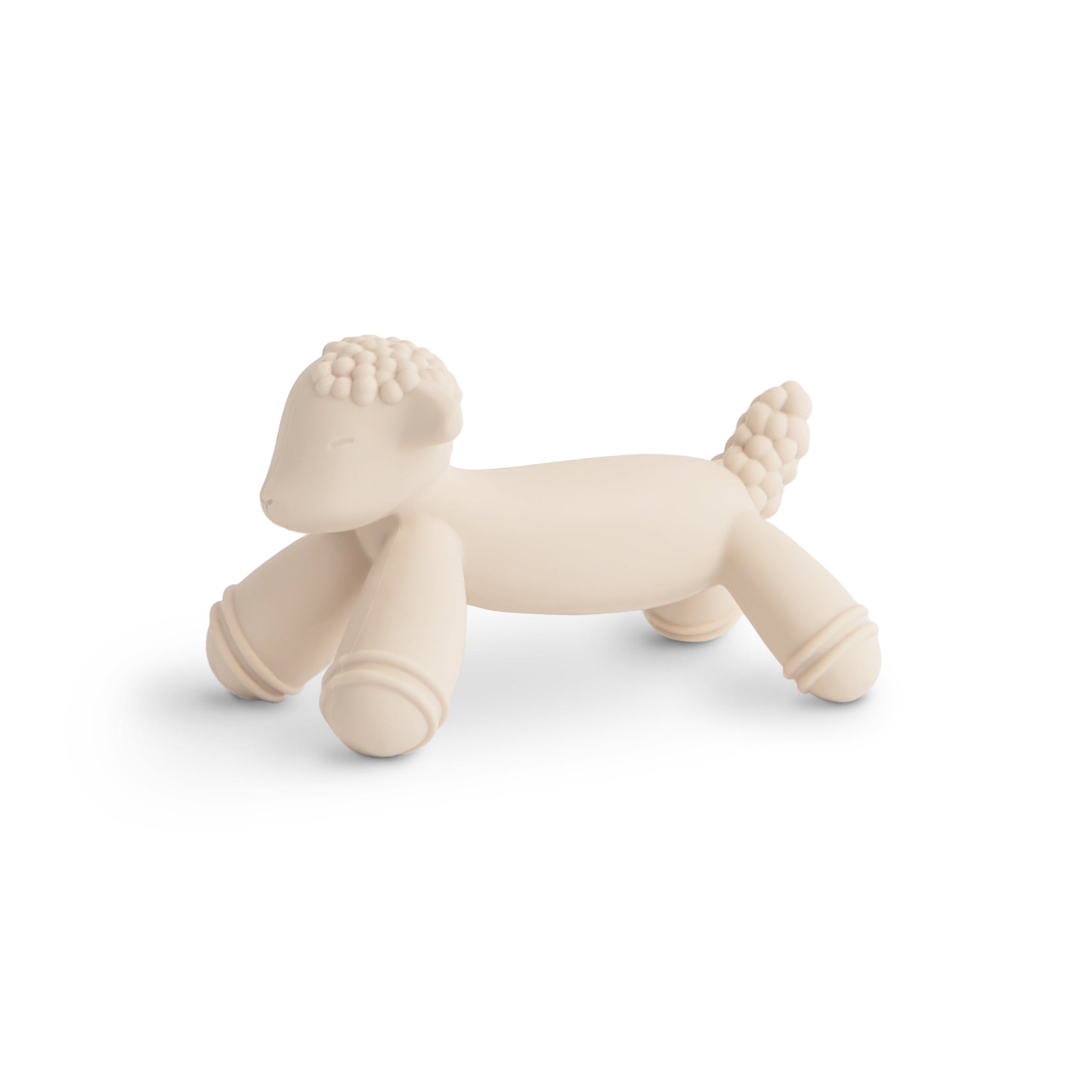 Mushie Lamb Figurine Teether - Beige Soft Silicone Toy