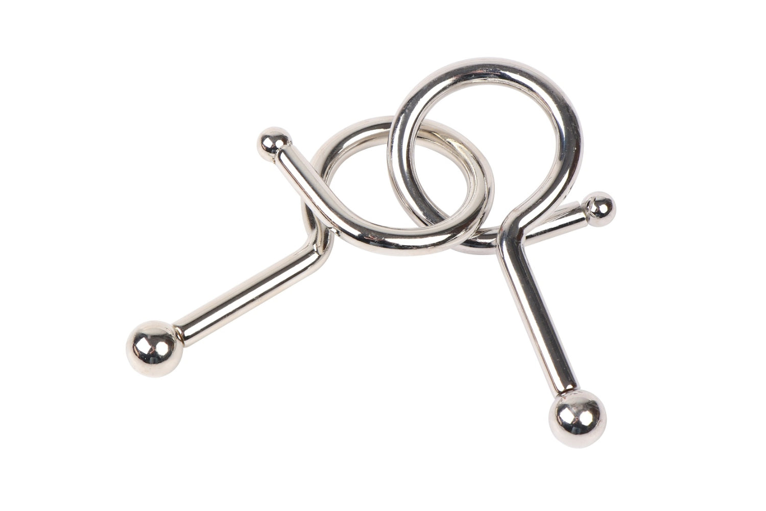 Loop Puzzle - Silver Metal Beginner Brain Teaser - Kubiya Games