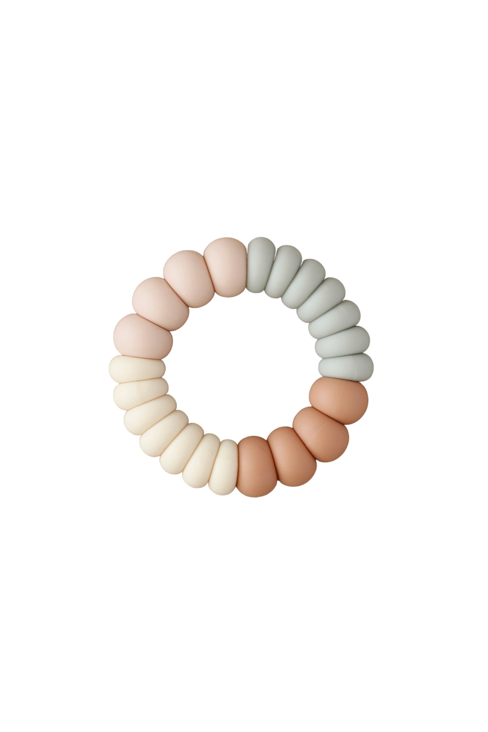 Freezer Teether – Soft Pastel Peach, Grey & Cream | littleCHEW