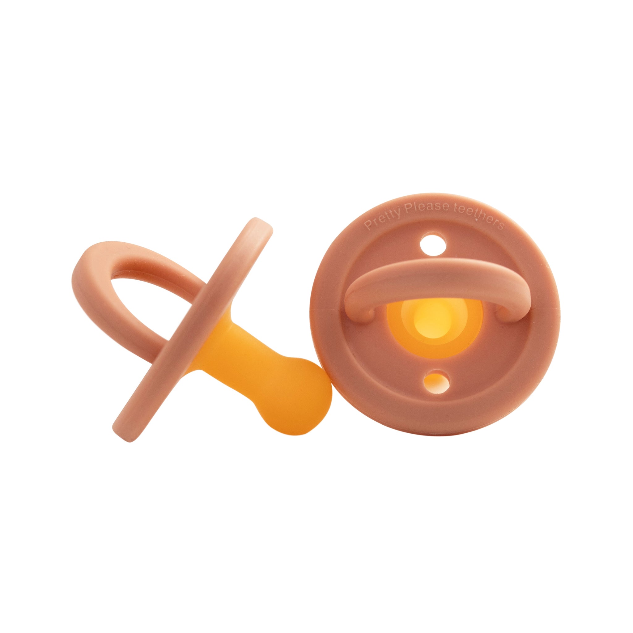 Silicone Pacifier, Sandstone Round Shield – Forever French Baby
