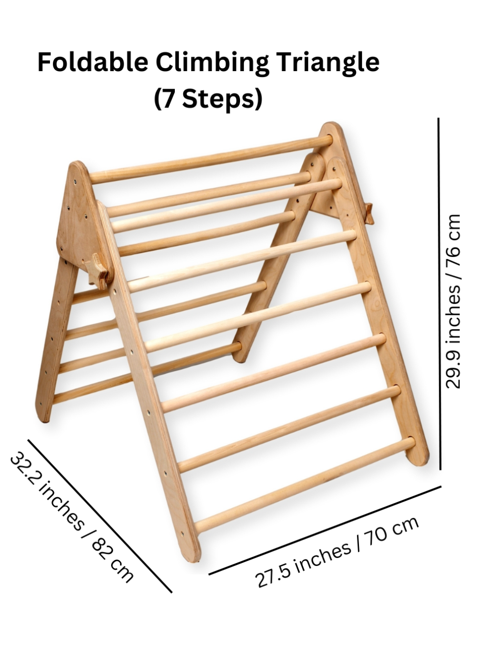 Montessori Pikler Triangle, Natural Wood With Ramp – Kidodido