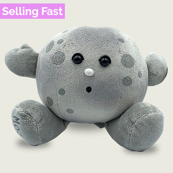 Celestial Buddies Moon Buddy Plush Toy - Soft Gray Moon