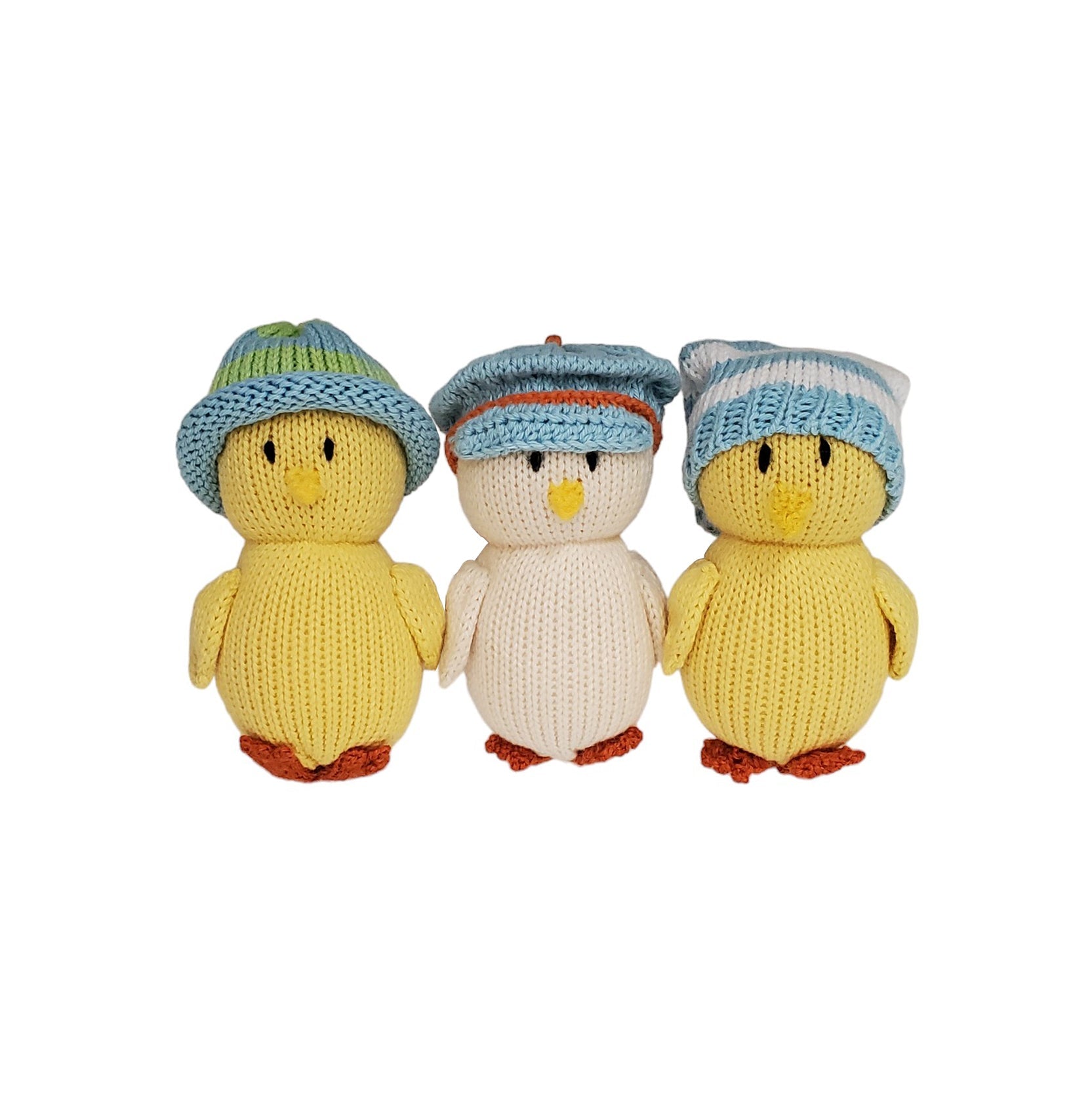 Knitted Chick Toys – Pastel Hats, Set of 3 | Melange Collection