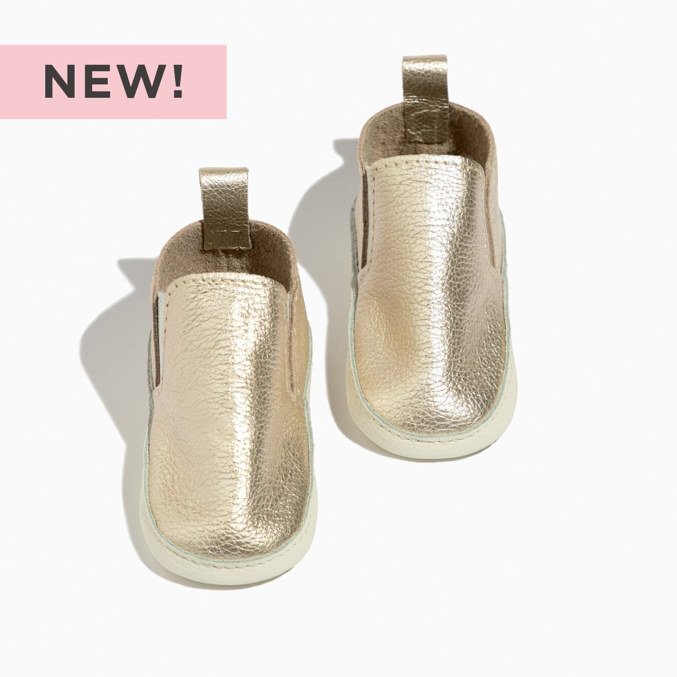 Freshly Picked Baby Slip-On Shoe – Platinum Metallic Leather