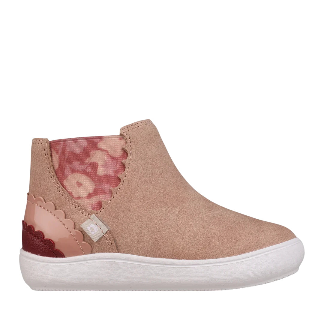 Oomphies Quinta Girls Pull-on Boot | Pink Floral Details