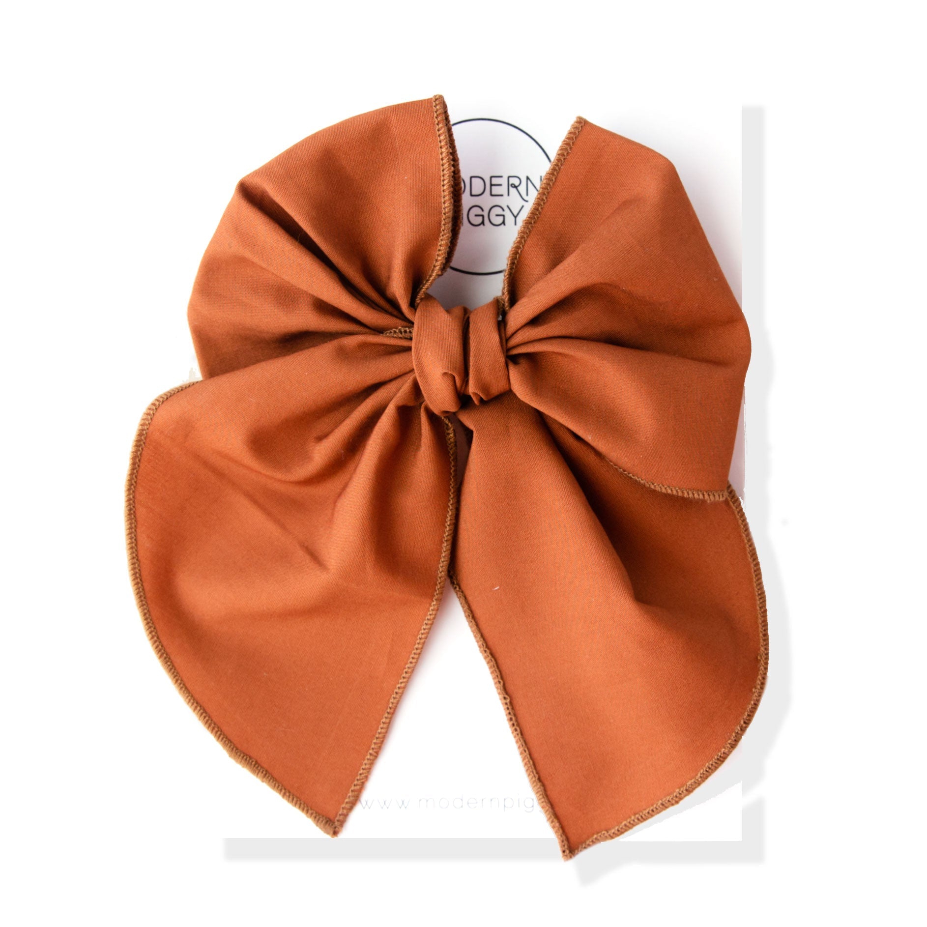 Party Bow – Raw Sienna Solid Color Hair Accessory | Modern Piggy