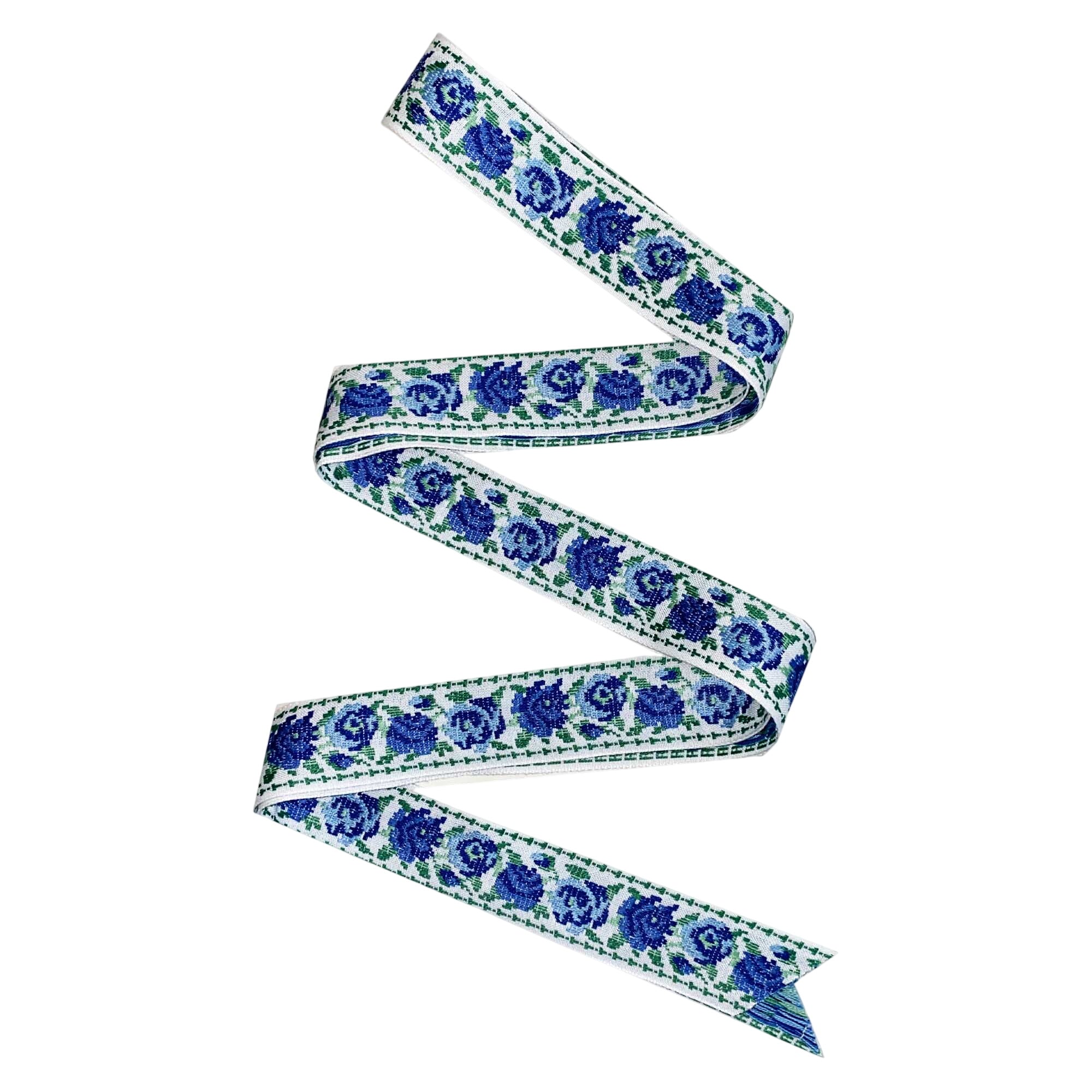 Ribbon – Vintage Azure Blue Rose Print | Sarah Bray Bermuda