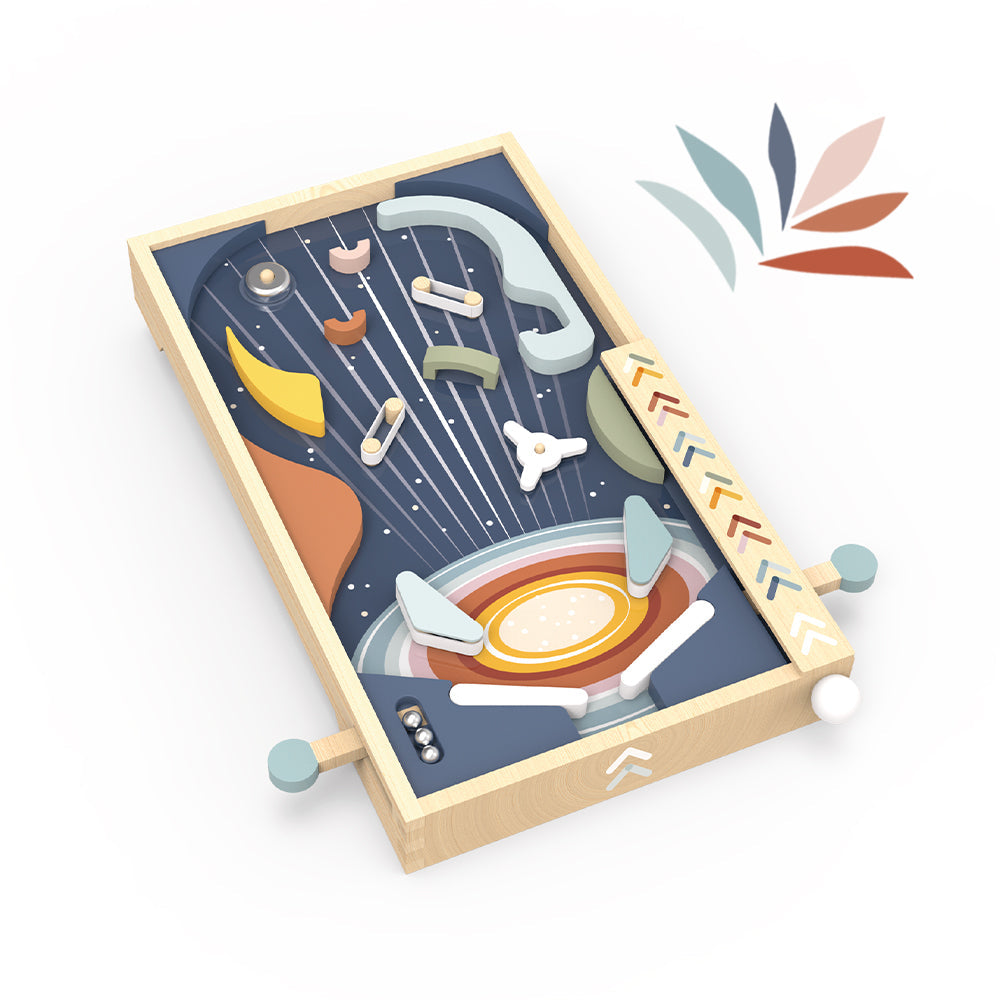 Speedy Monkey Pinball Game - Wooden Space-Themed Pinball Toy for Kids ...